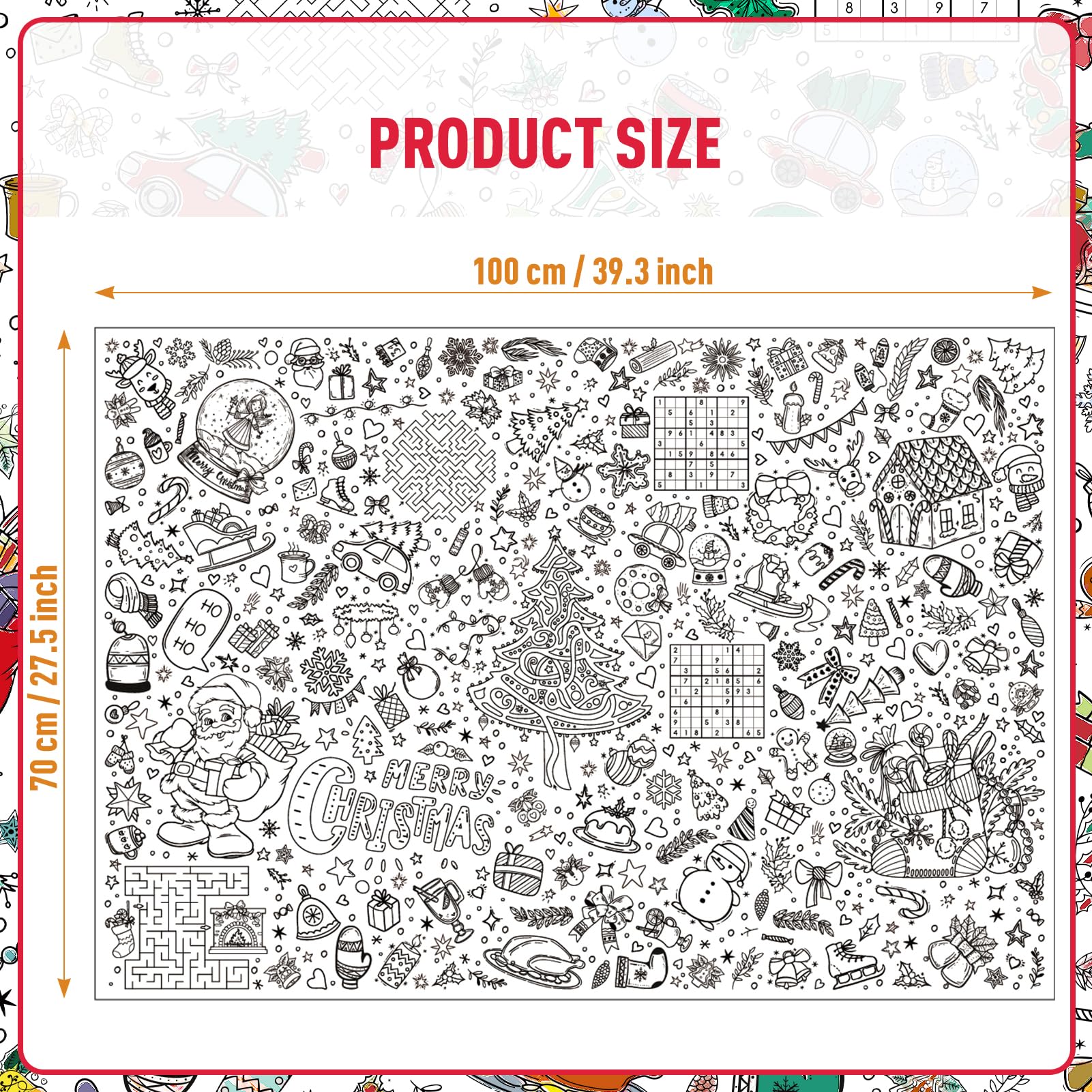 Snapklik.com : Christmas Coloring Tablecloth, Christmas Crafts For Kids ...