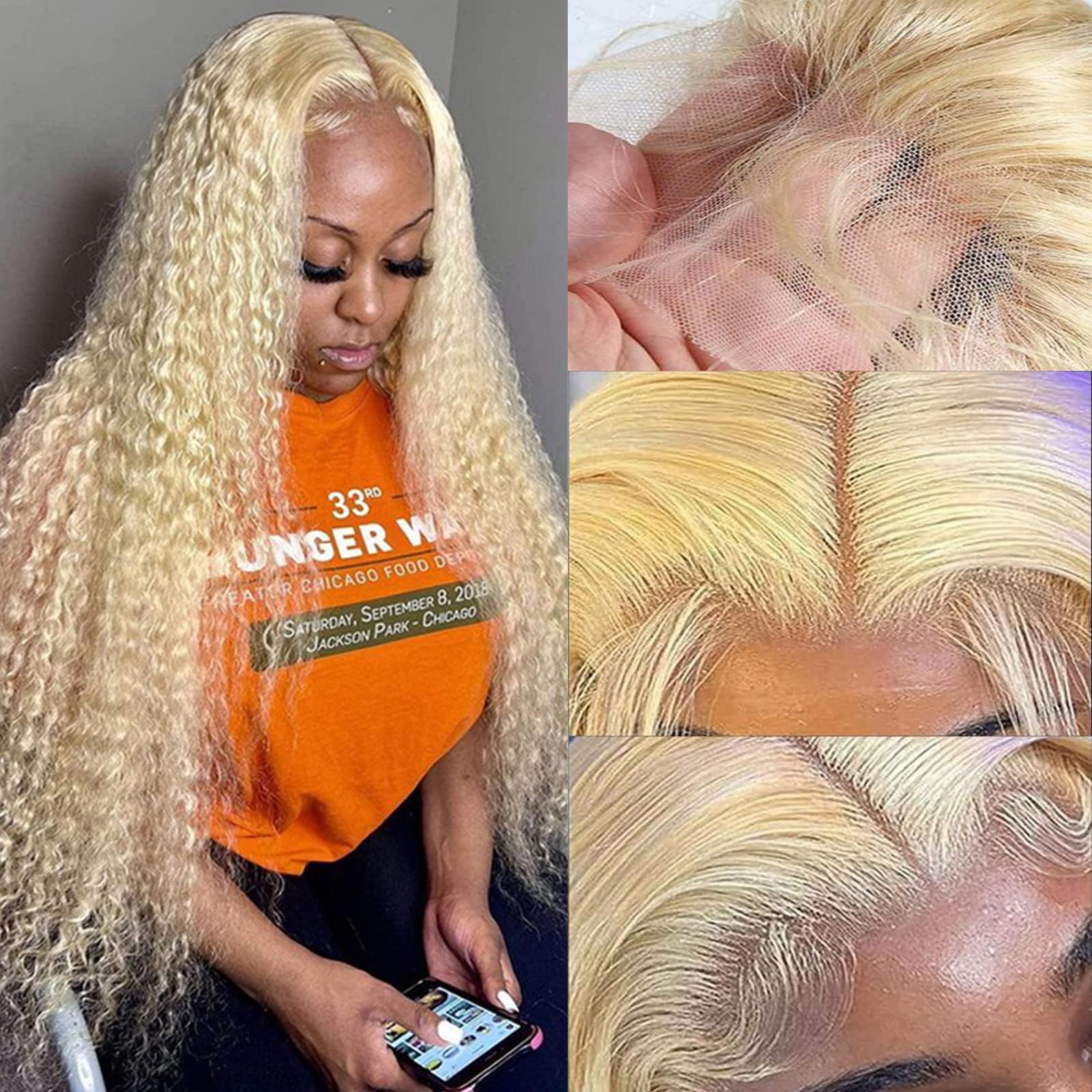 Amazon.com : MAIME Small Cap Wigs 21 inch Size Lace Front Human Hair ...