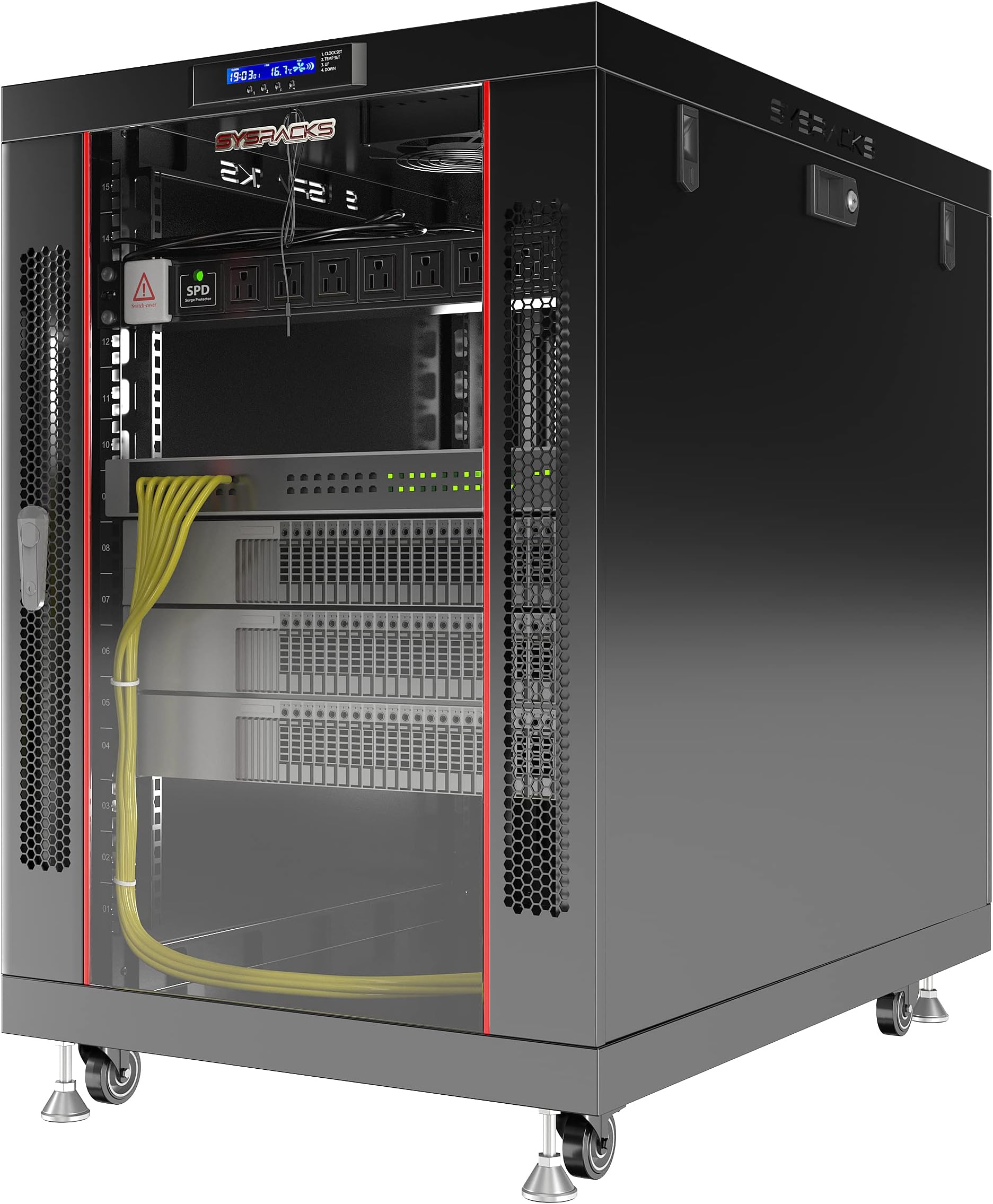 Amazon.com: Sysracks 12U 35 inch Depth Soundproof Server Rack Cabinet ...