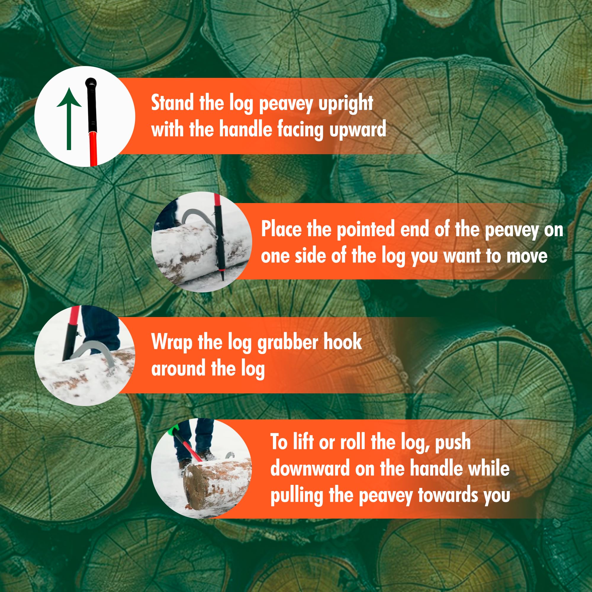 Snapklik.com : Heavy Duty Log Peavy 26" - Cant Hook For Logs Logging ...