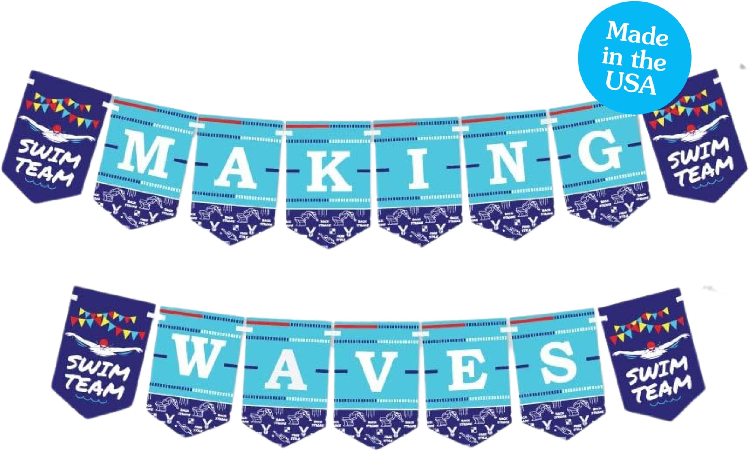 Amazon.com: Swimming Party Banner Swimming Sport Party Banners 2pcs ...