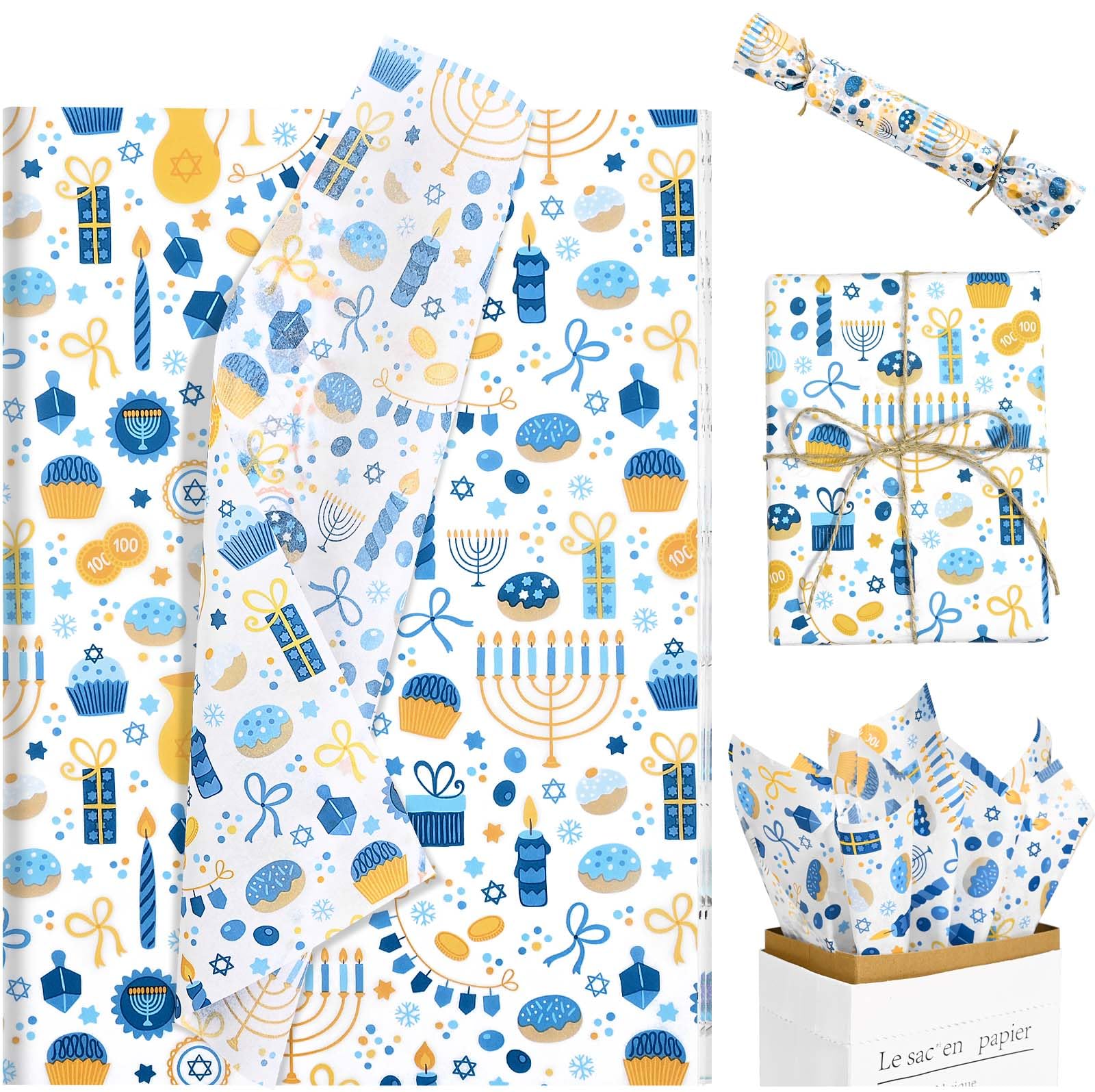 Amazon.com: Sanixin 100 Sheets 20 * 14 Inches Hanukkah Tissue Paper for ...