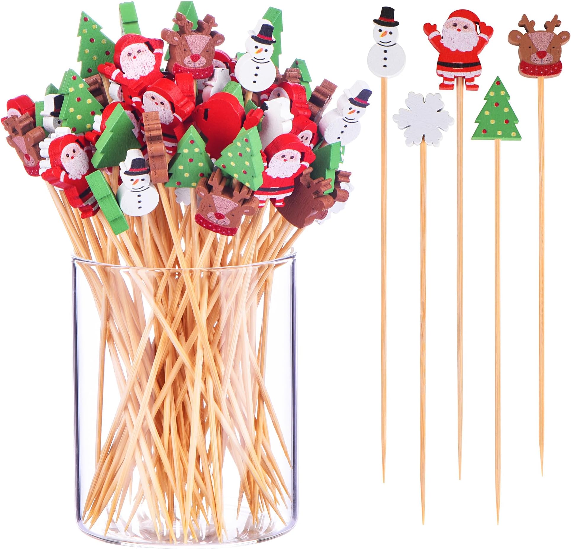 Amazon.com: JtmyAota 100 Pack Christmas Toothpicks for Appetizers, 4.7 ...