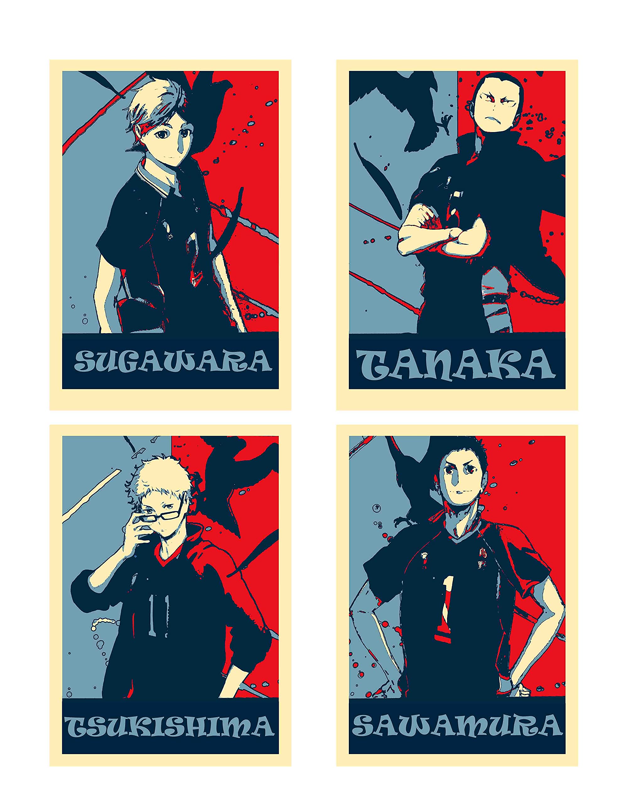Popular Anime Manga Characters Fan Art Illustrations Propaganda Style ...