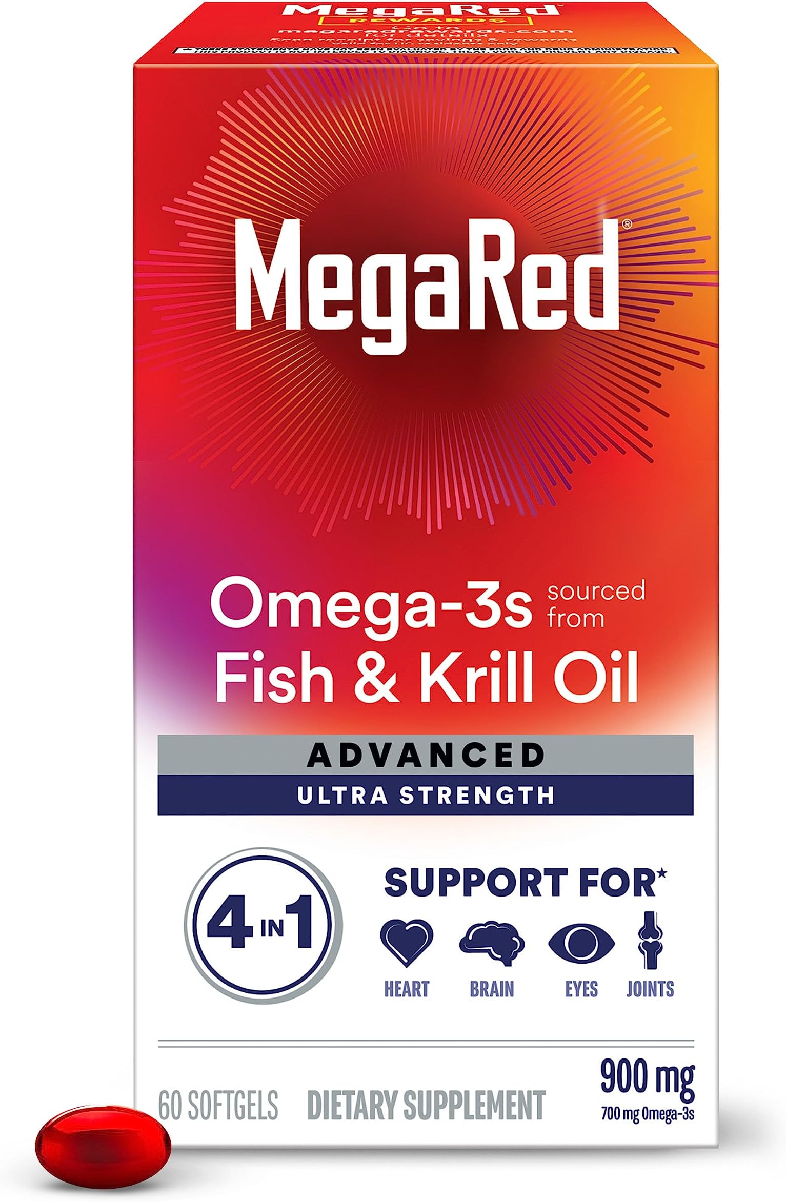 Amazon.com: Megared Suplemento de aceite de pescado y krill Omega-3 900 ...
