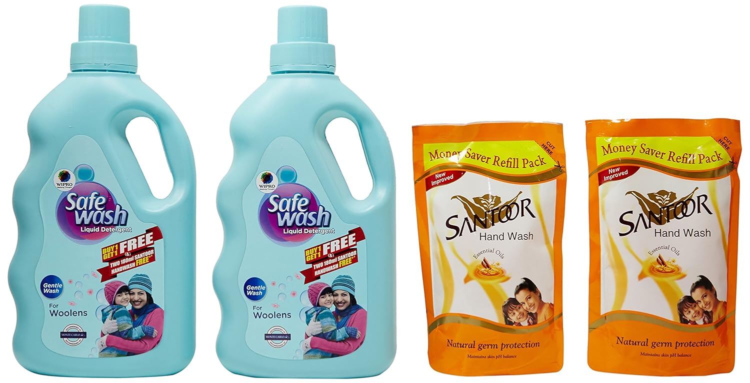 Safewash Liquid Detergent for Woolen - 1 kg (Buy 1 Get 1 Free) with ...
