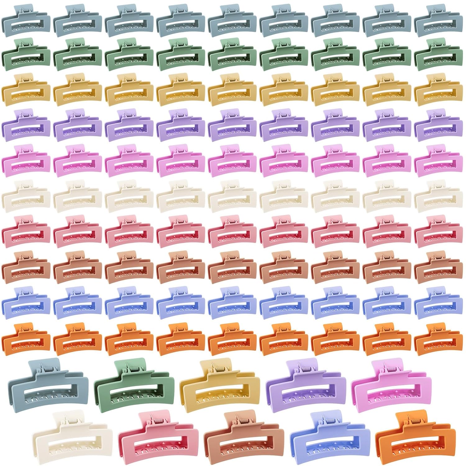 Amazon.com : XunYee 100 Pcs Hair Claw Clips Bulk Large Square Jaw ...