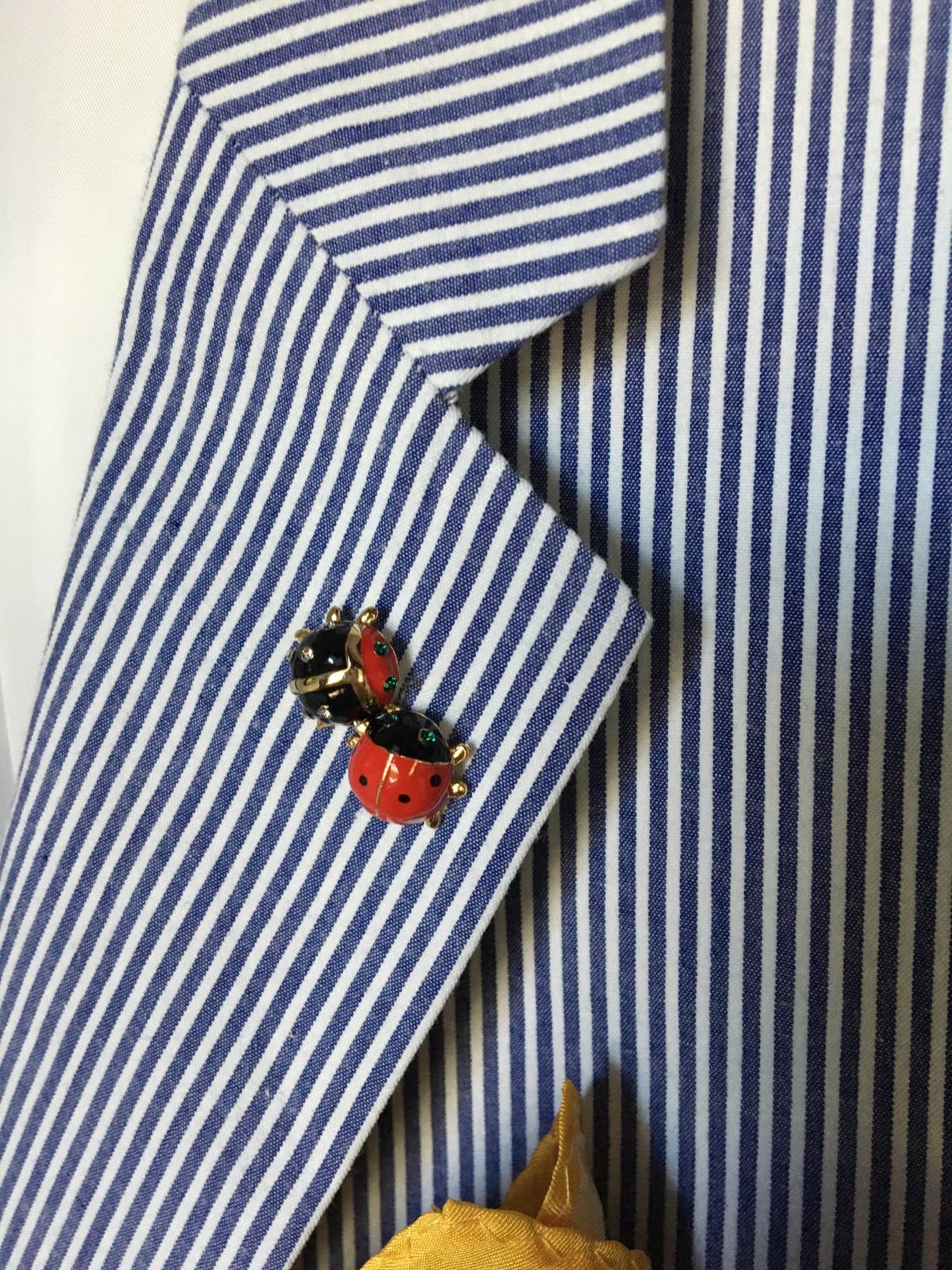 Amazon.com: Lucky Ladybug Red Gold Plated Enamel Crystal Insect Lapel ...