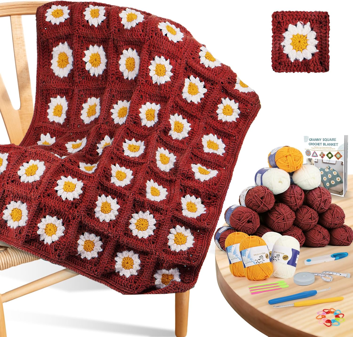 Amazon.com: Coopay Crochet Kit Beginners for Blanket, Granny Squares ...