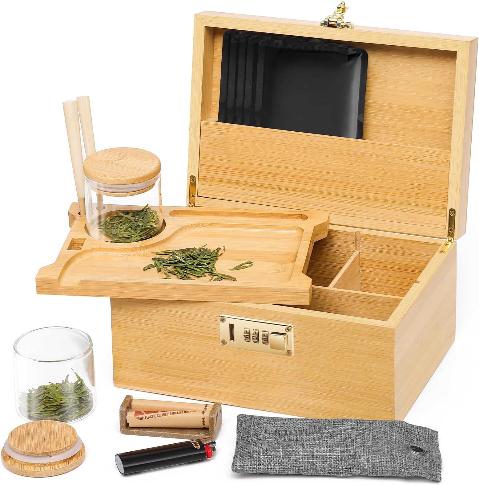 BURLOE Wooden Storage Boxes Removable Pallet Storage Boxes Bamboo ...