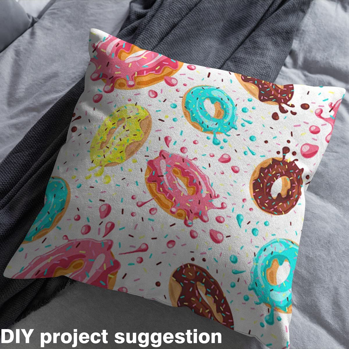 Snapklik.com : Donuts Fabric By The Yard, Chocolate Doughnut Upholstery ...