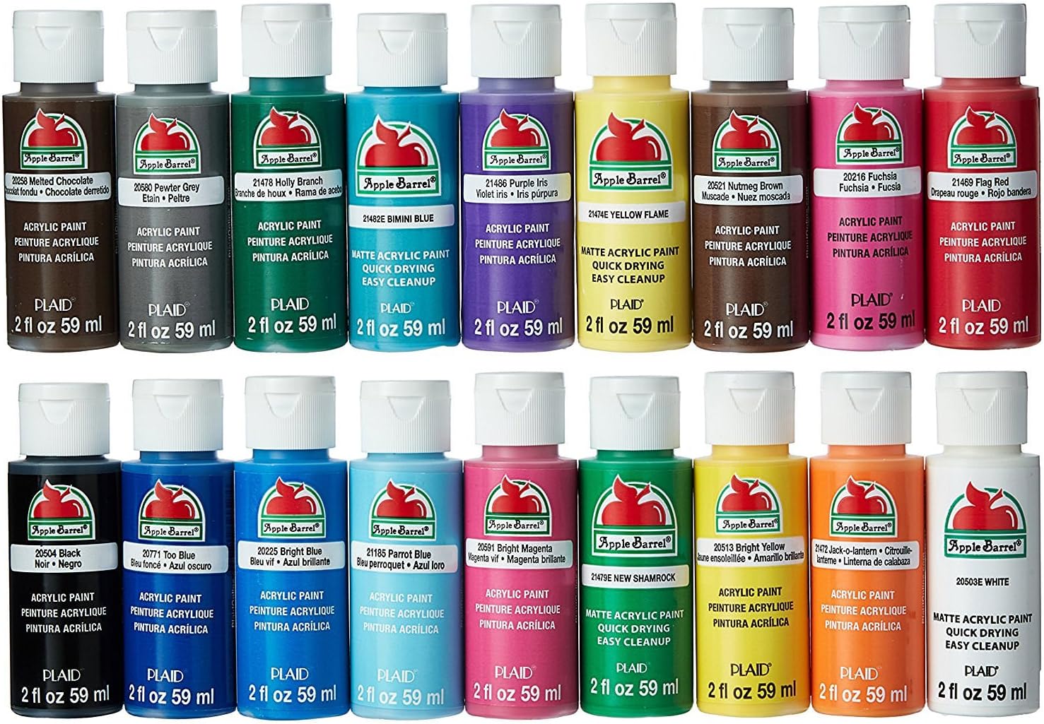 Amazon.com: Acrylic Paint Set, 18 Piece (2-Ounce), PROMOABI Assorted ...