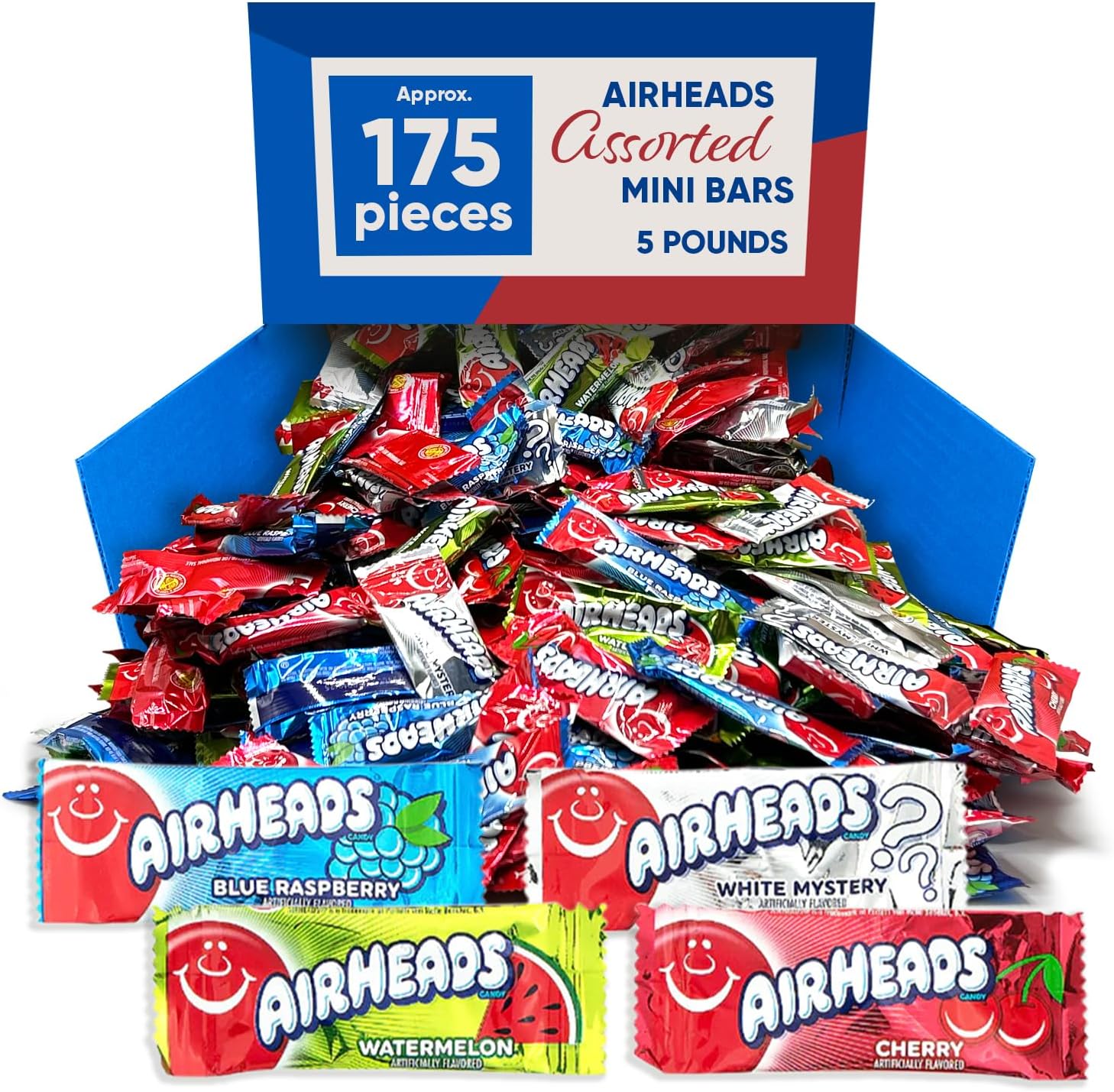 Amazon.com : Airheads Mini Bars 5 Pounds Approx 175 Pieces ...
