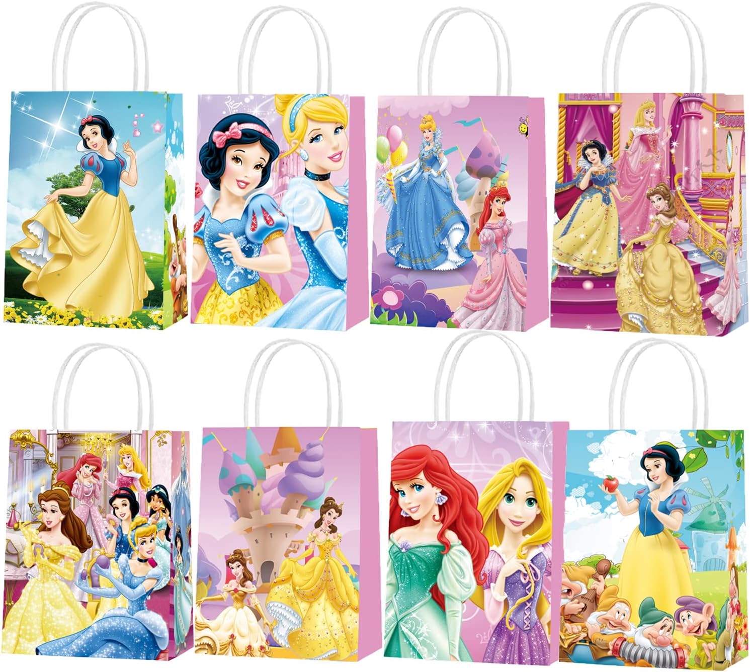 Amazon.com: 20Pcs Disne Princess Party Bag Gift Candy Goodie Treat Bags ...