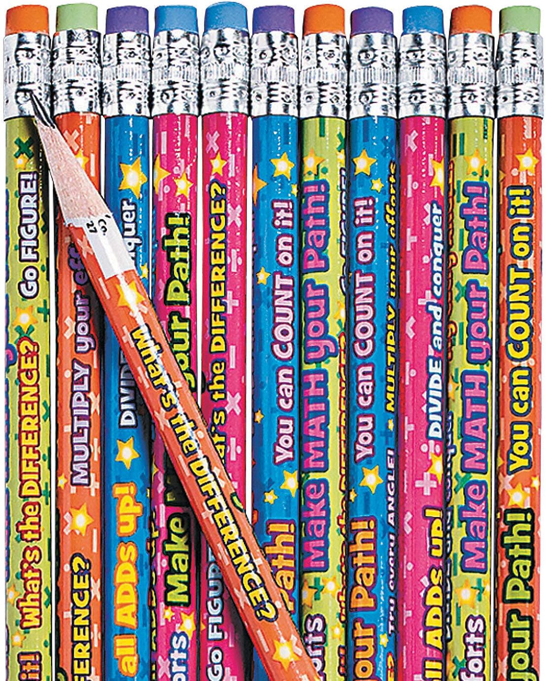 Amazon.com: Fun Express Math Pencils - 144 Pieces - Educational And ...