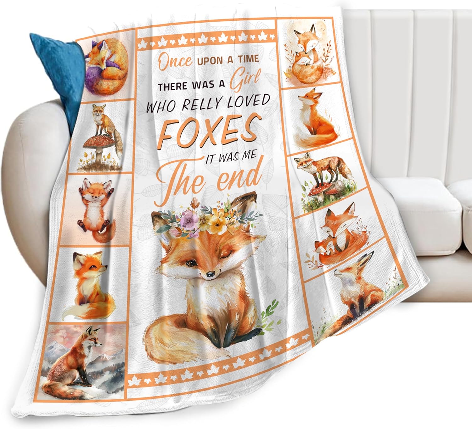 Amazon.com: Kylora Fox Blanket Foxs Throw Blanket Foxs Gifts Fox Decor ...