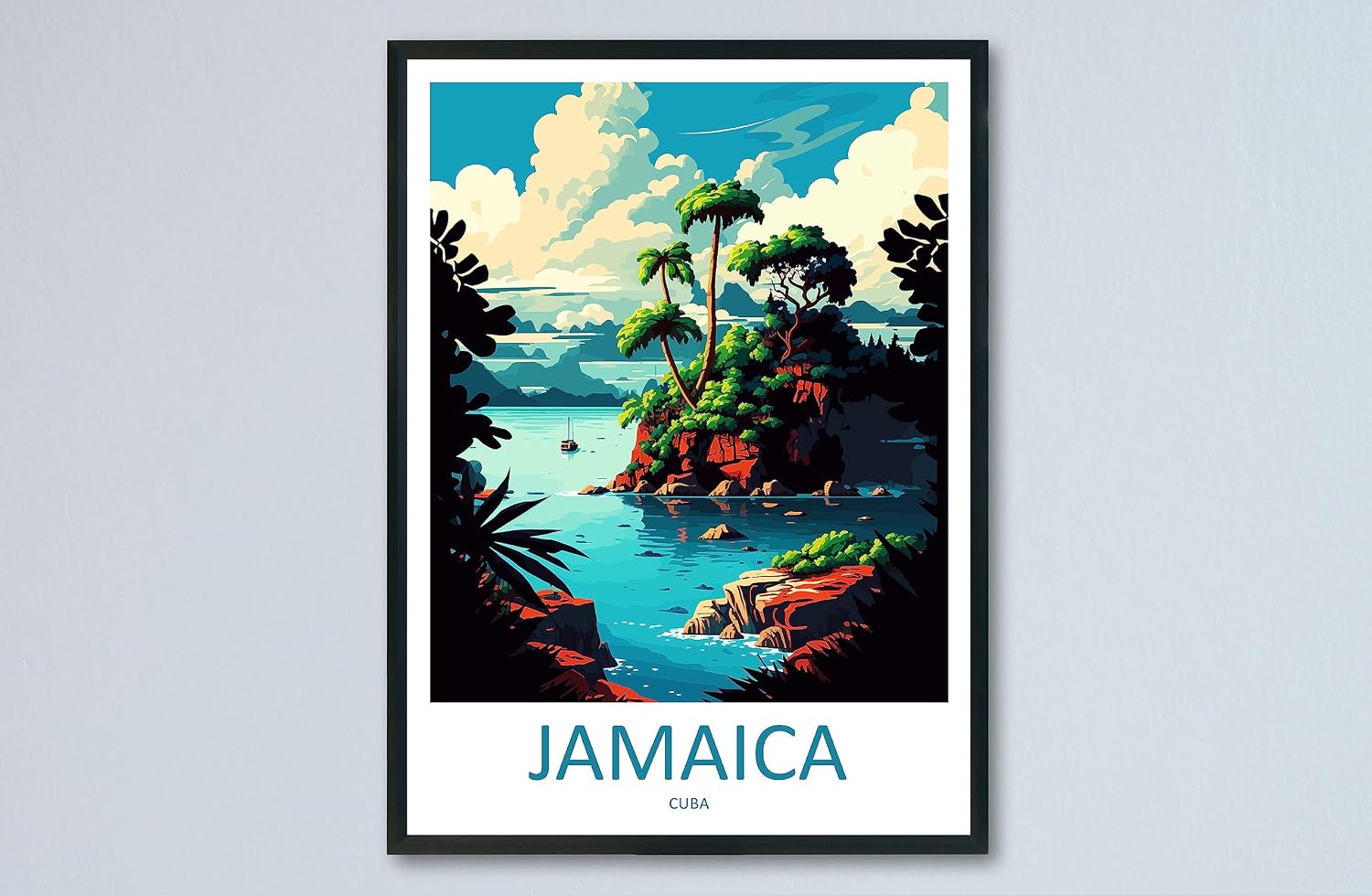 Amazon.com: Jamaica Travel Poster Wall Art Jamaica Wall Hanging Home ...