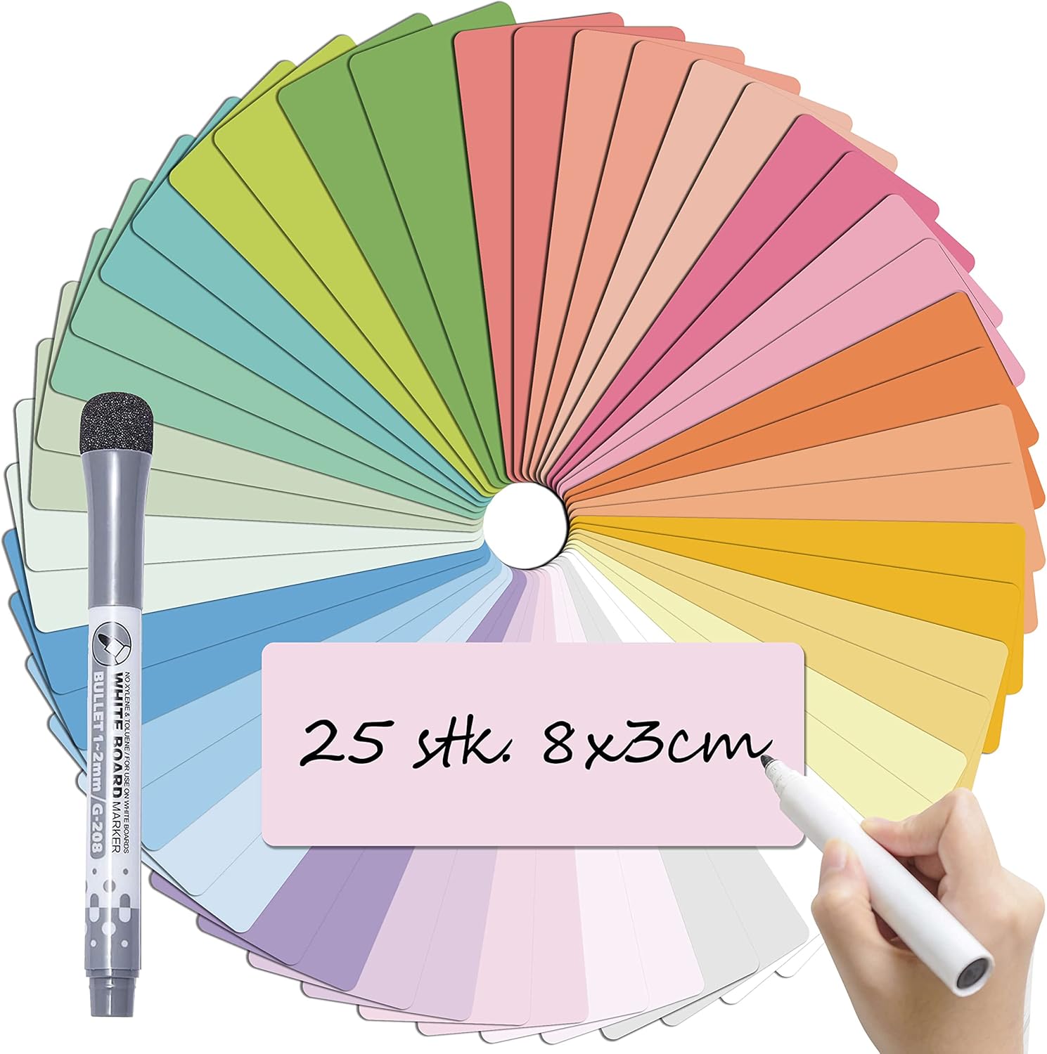 VERSELINE Magnetic Strips, 8 x 3 cm, Pack of 50, Wipe-Clean, Self ...