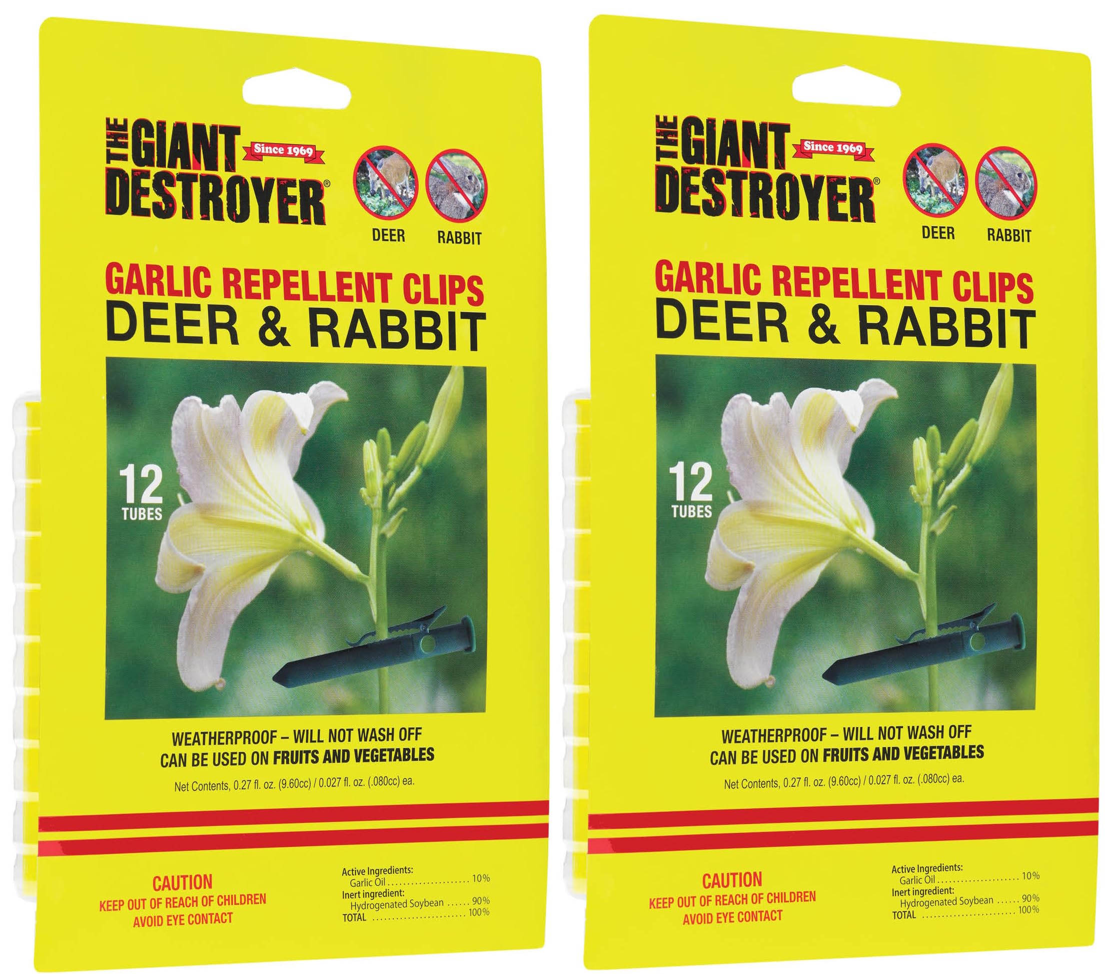 Amazon.com : Giant Destroyer 700 Garlic Rabbit and Deer Repellent Clips ...