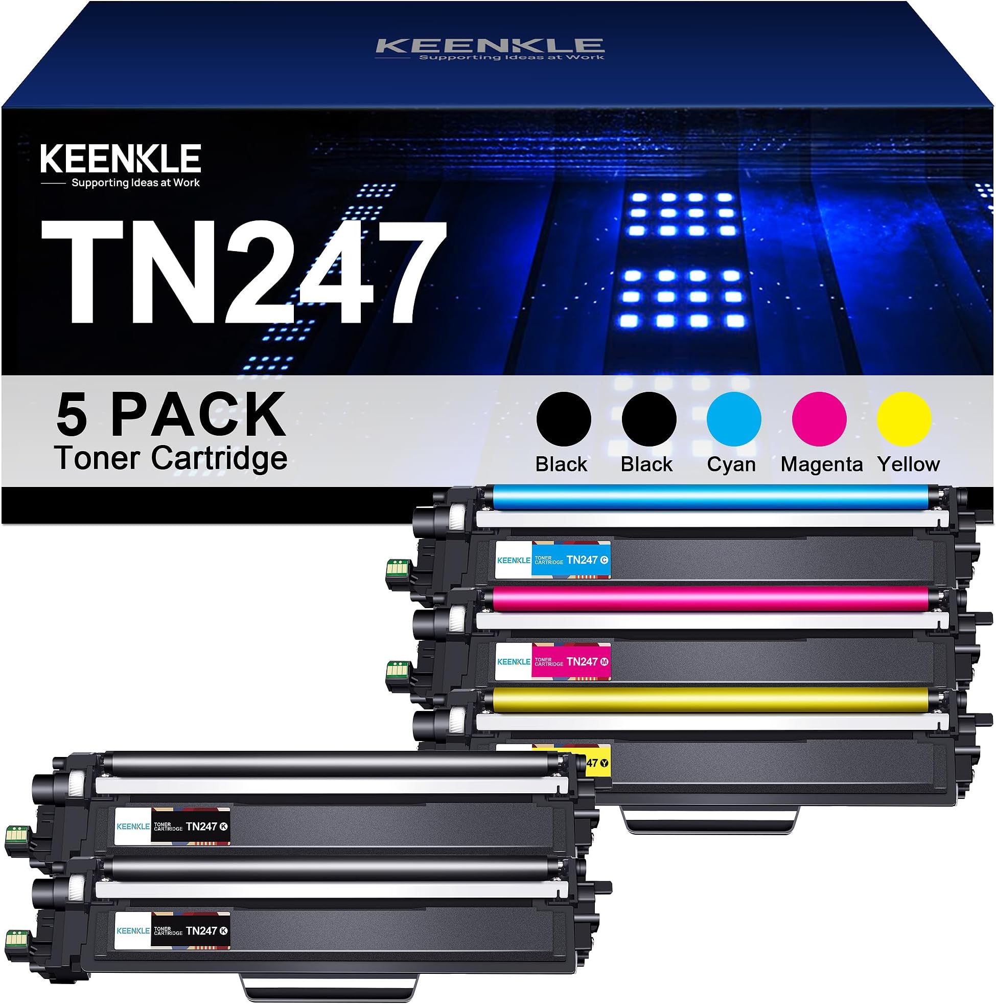 5-Pack TN247 TN243CMYK Compatibili per Brother TN-247 TN-243 CMYK ...