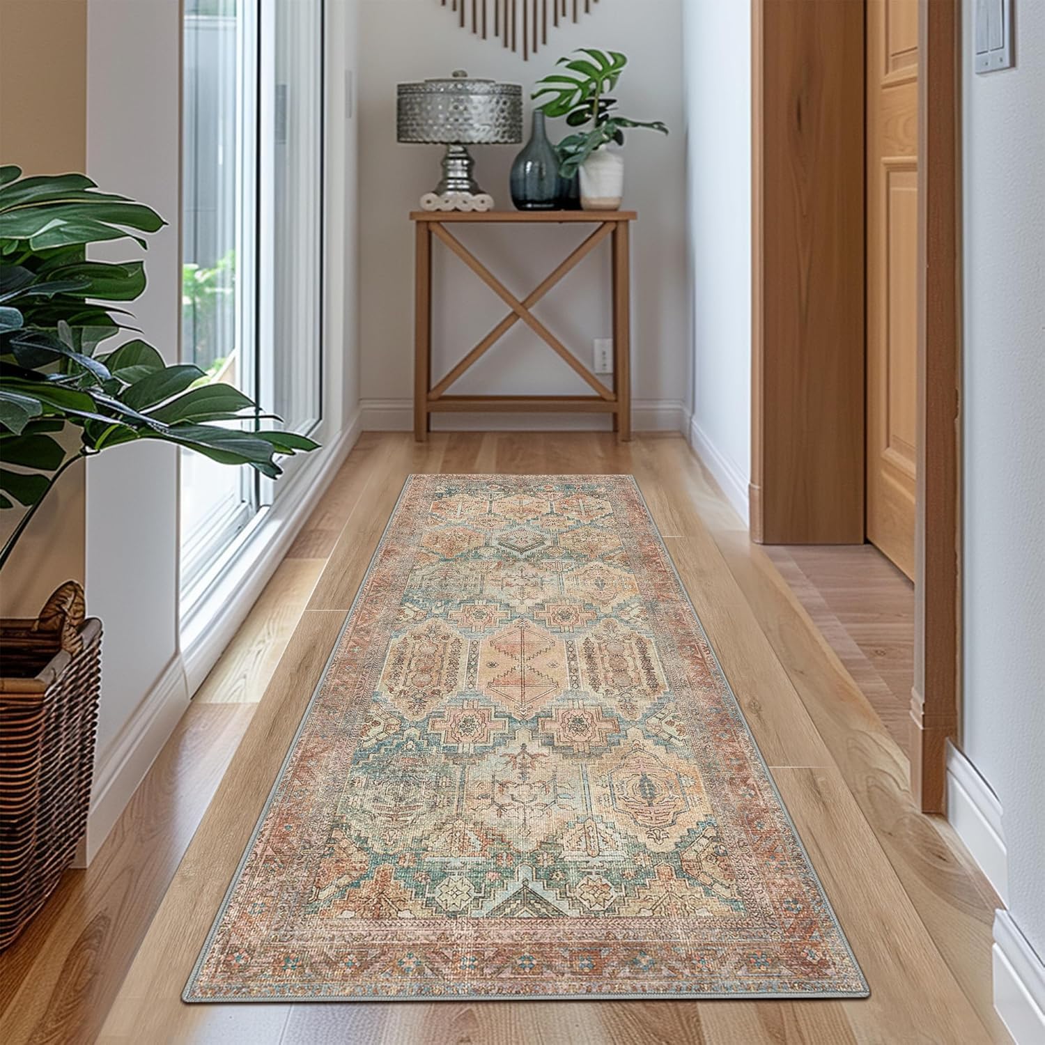 Amazon.com: Bavni Runner Rug 2X8 Machine Washable Vintage Distressed ...