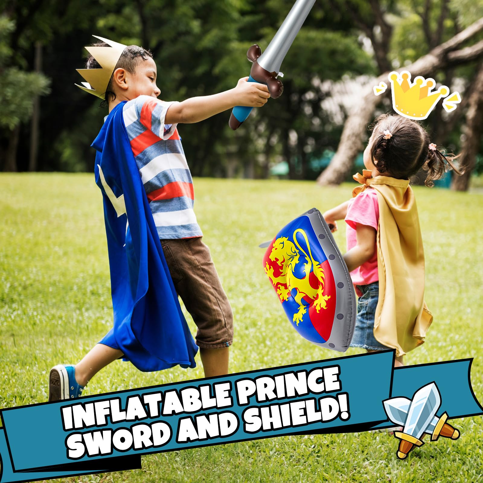 Snapklik.com : Poen 12 Pcs Inflatable Sword And Shield Knight Party ...