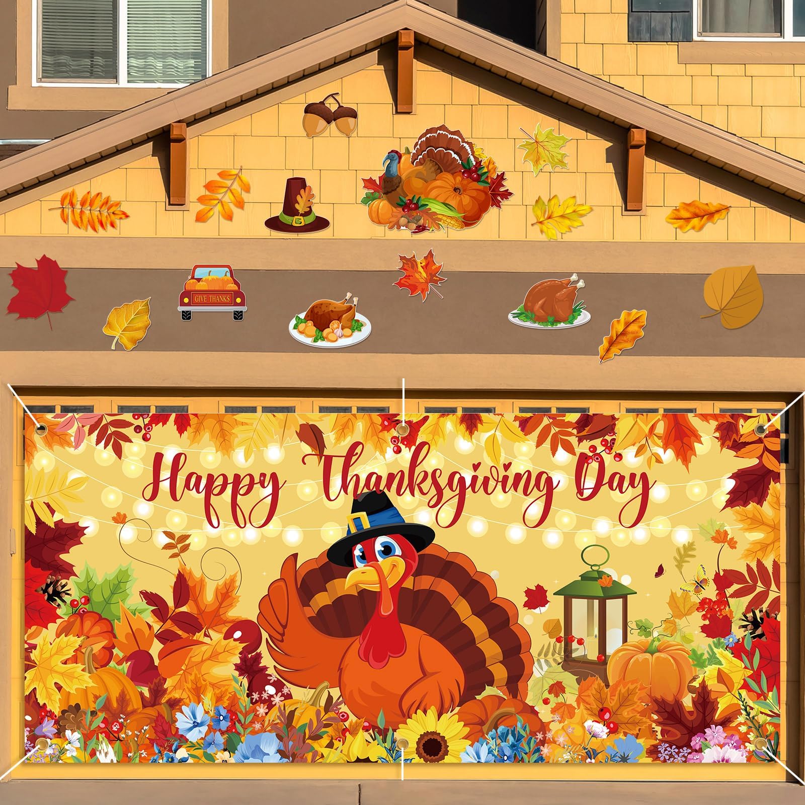Amazon.com : 6 x 13ft Fall Thanksgiving Garage Door Decoration Banner ...