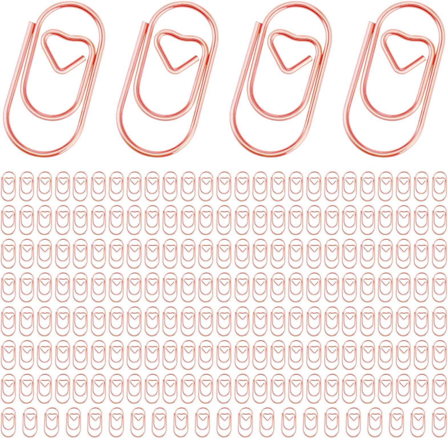 Amazon.com : 400 Pcs Small Rose Gold Paper Clips Love Heart Shaped ...