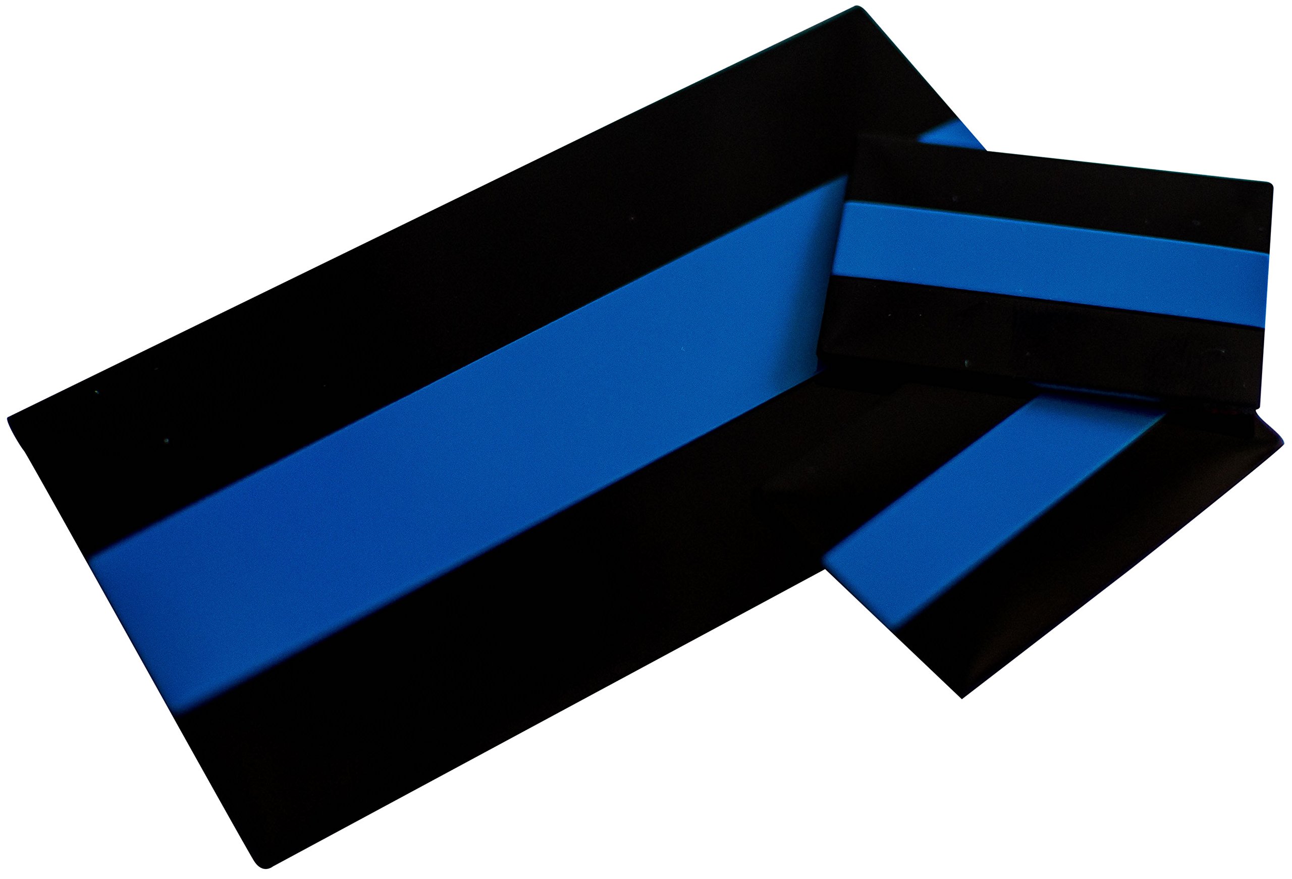 Amazon.com: Aluminum Thin Blue Line Sticker & 2 License Plate Decals ...