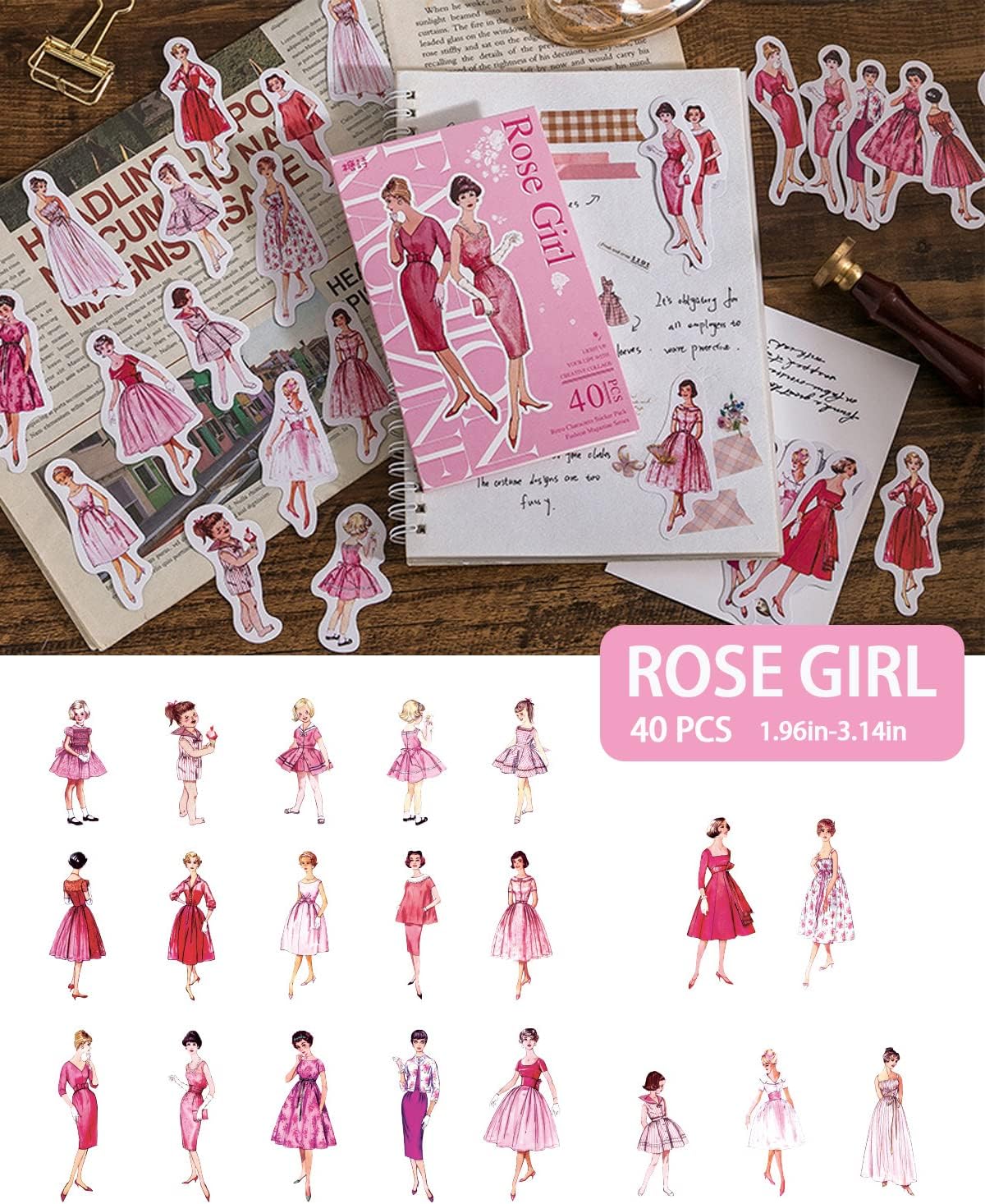 Buy Vintage Stickers Journaling Scrapbooking Supplies - Retro People ...