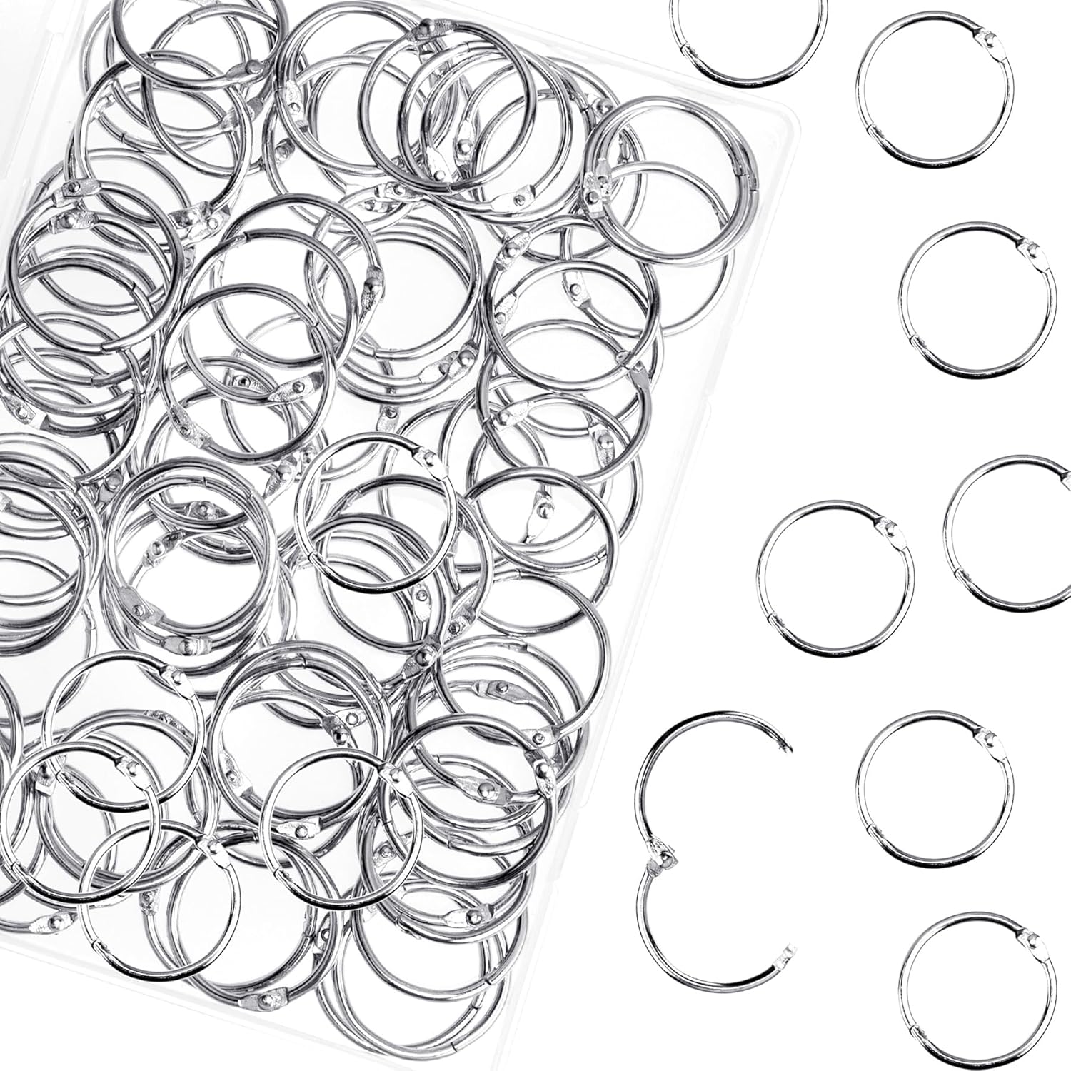 HAUTOCO 100Pcs Binder Rings, 19mm/0.75 Inch Loose Leaf Binder Rings ...