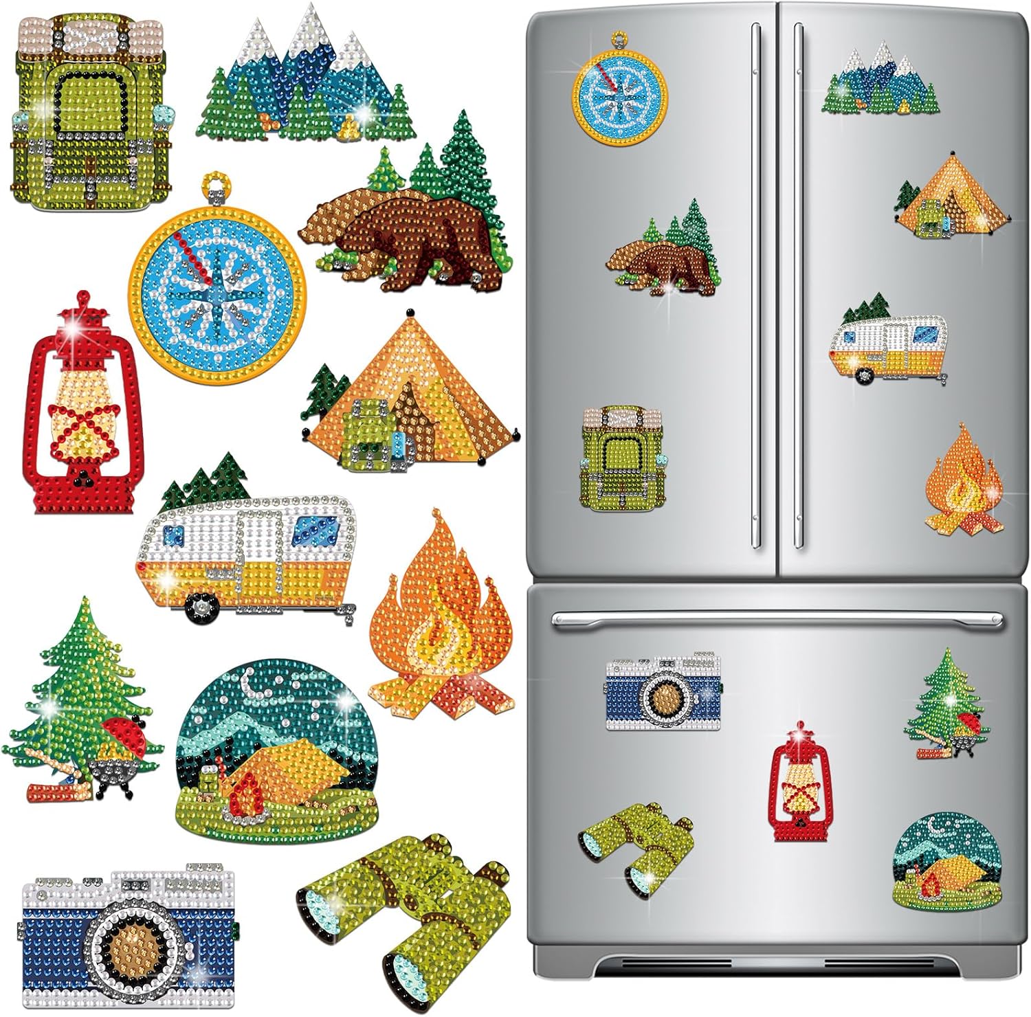 Amazon.com: Zonon 12 Pcs Refrigerator Diamond Painting Magnets Easy ...