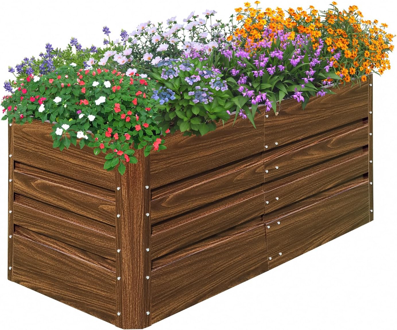 Amazon.com: Outsunny Raised Garden Bed, Outdoor Planter Box, Galvanized ...