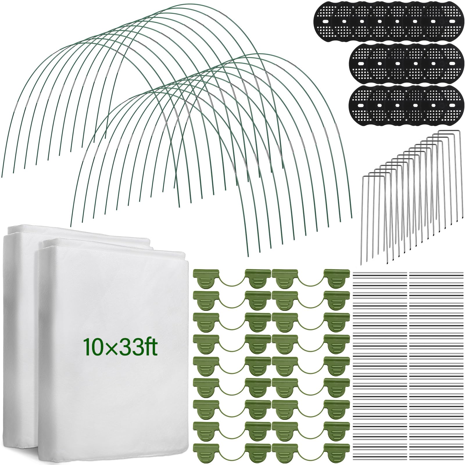 Amazon.com : Woanger 2 Set Plant Covers Freeze Protection Kit with 100 ...