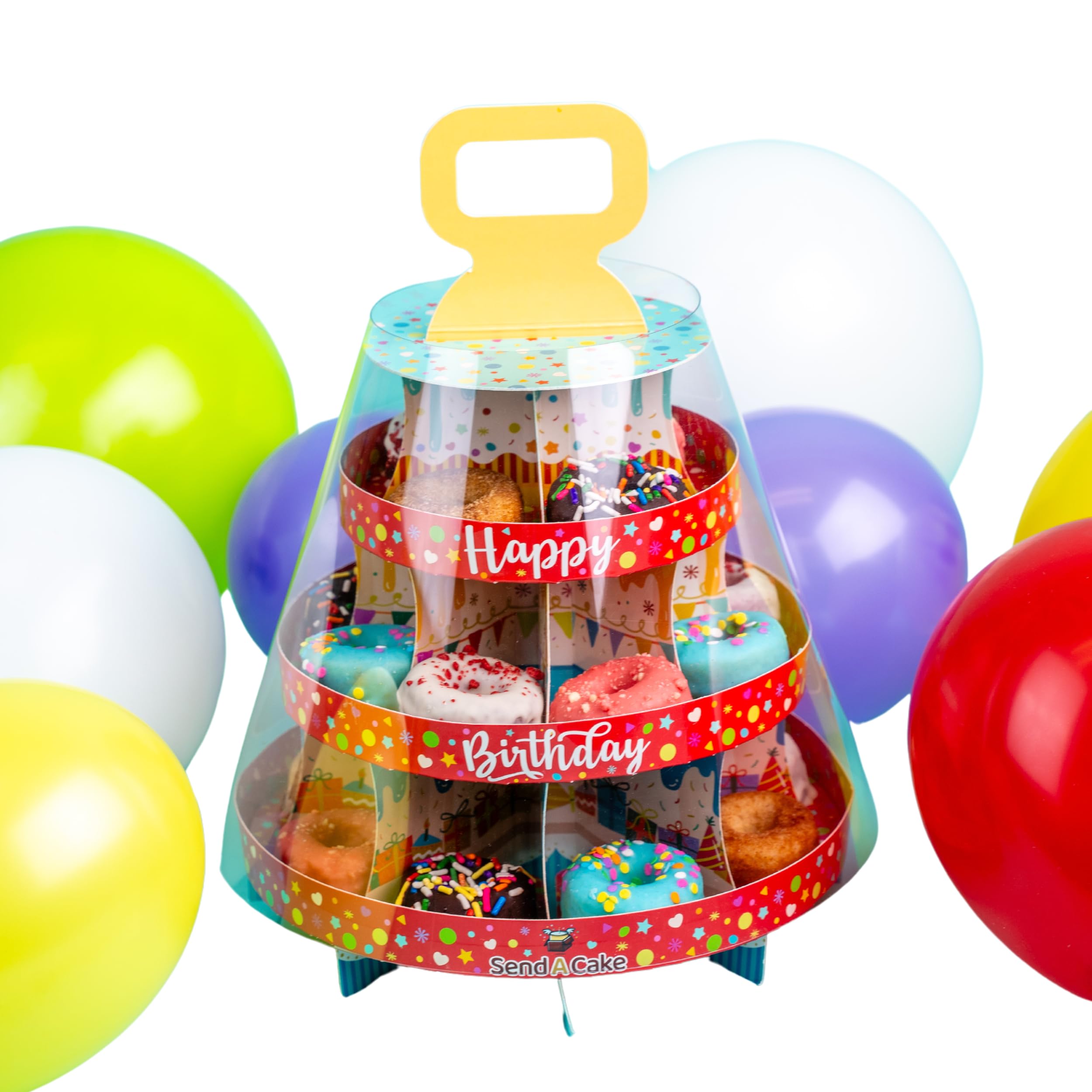 Amazon.com : SendaCake Happy Birthday Donut Tower - 20 Individually ...