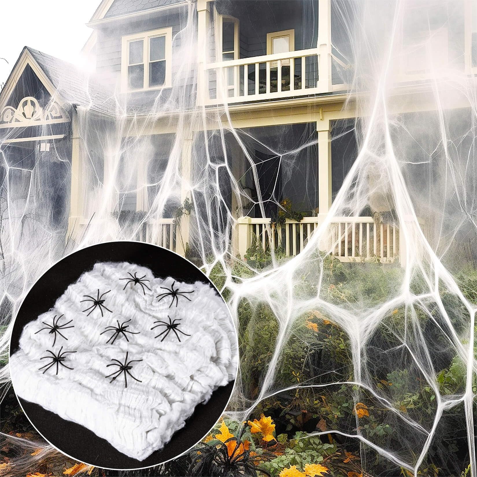 Amazon.com: Xgunion Halloween Decorations 1200 Sqft Spider Webs ...