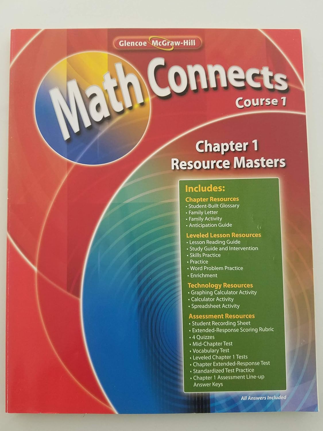 Math Connects Course 1 (Chapter 1-Resource Masters): none ...