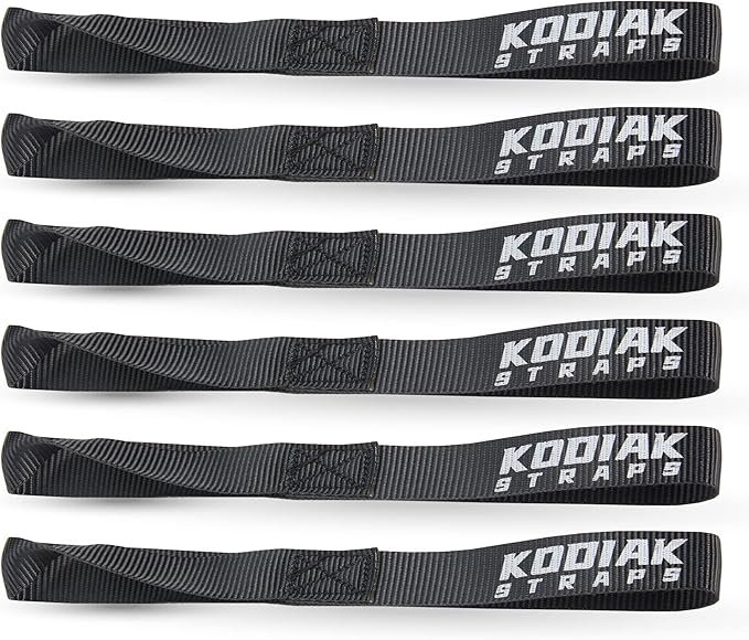 KODIAK STRAPS Soft Loop Tie Down Straps - 1 x 12 inches - 6 Pack ...