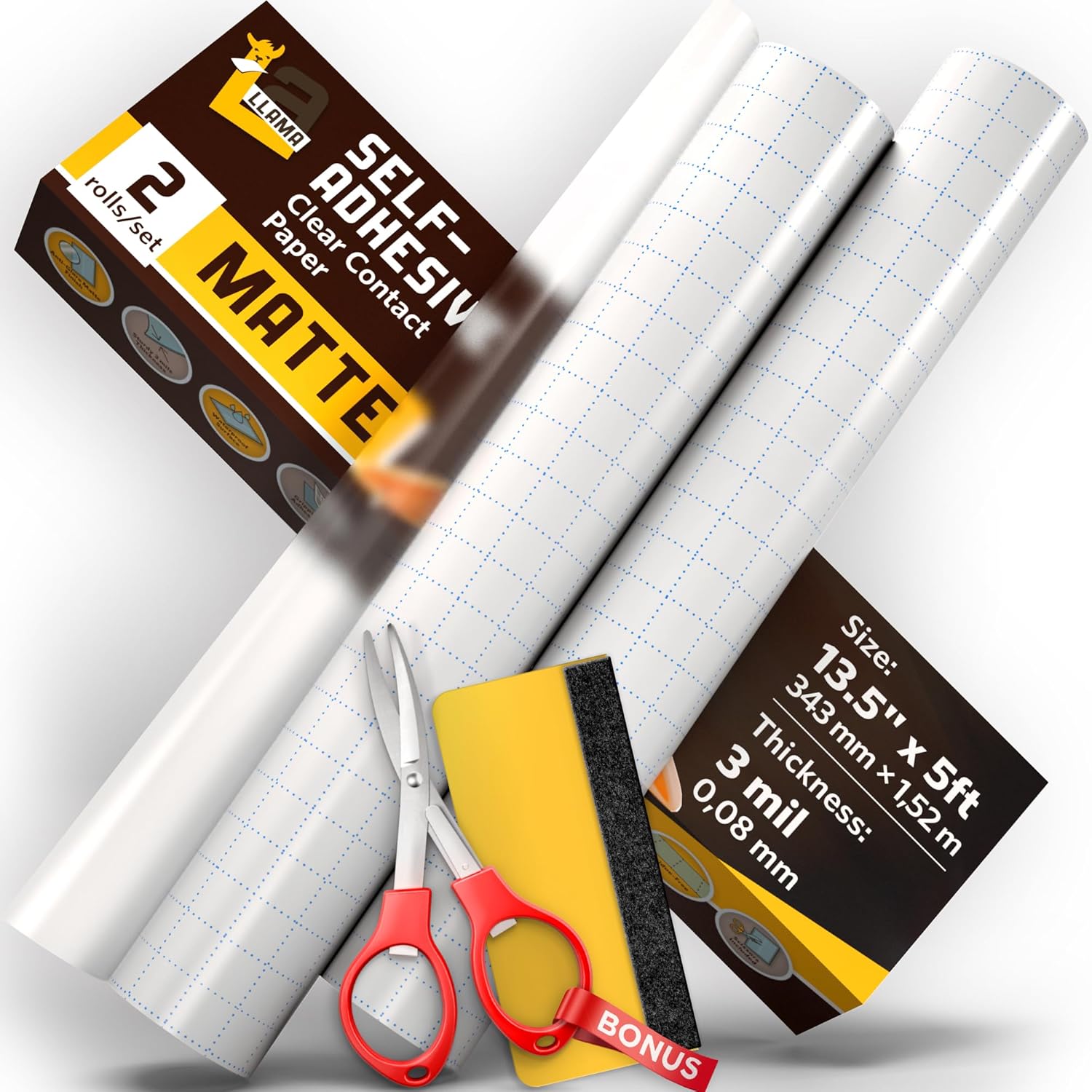 Matte Clear Contact Paper Roll 13.5 x 5ft - Multipurpose 2 Pack Self ...