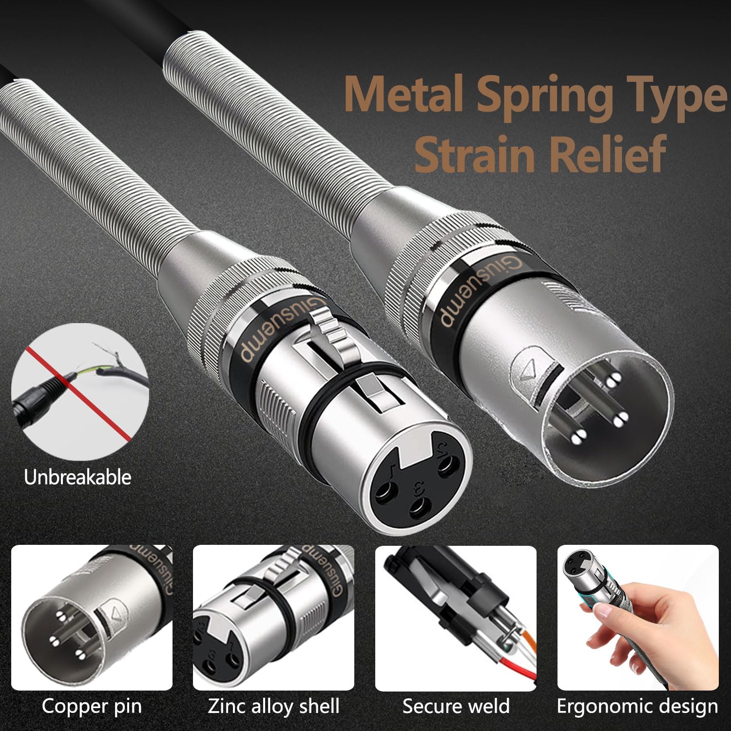 Snapklik.com : XLR Cable 25 Ft 2 Pack, Premium XLR Microphone Cable, 3 ...