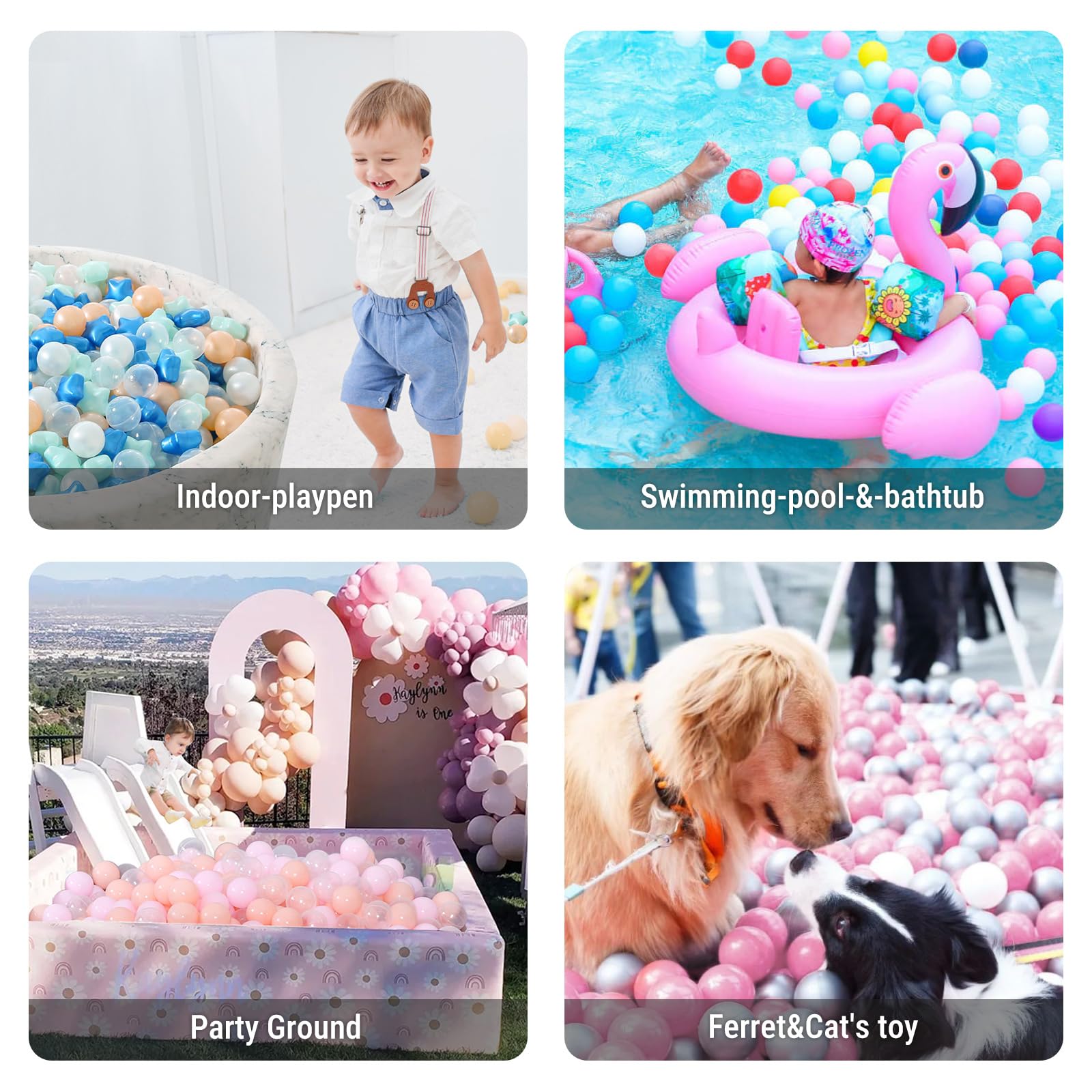 Snapklik.com : Ball Pit Balls - 100pcs Crush Proof Plastic Star Balls ...