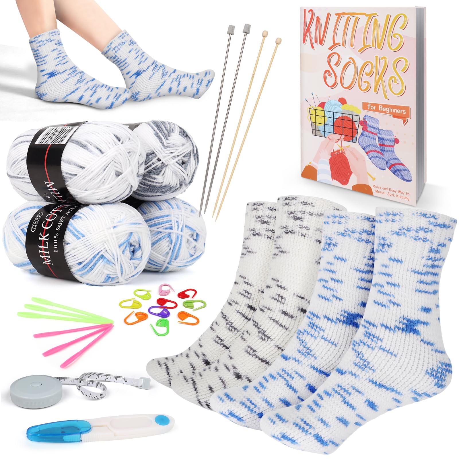 Amazon.com: Coopay Beginners Knitting Kit for Socks, Knitting Kit for ...