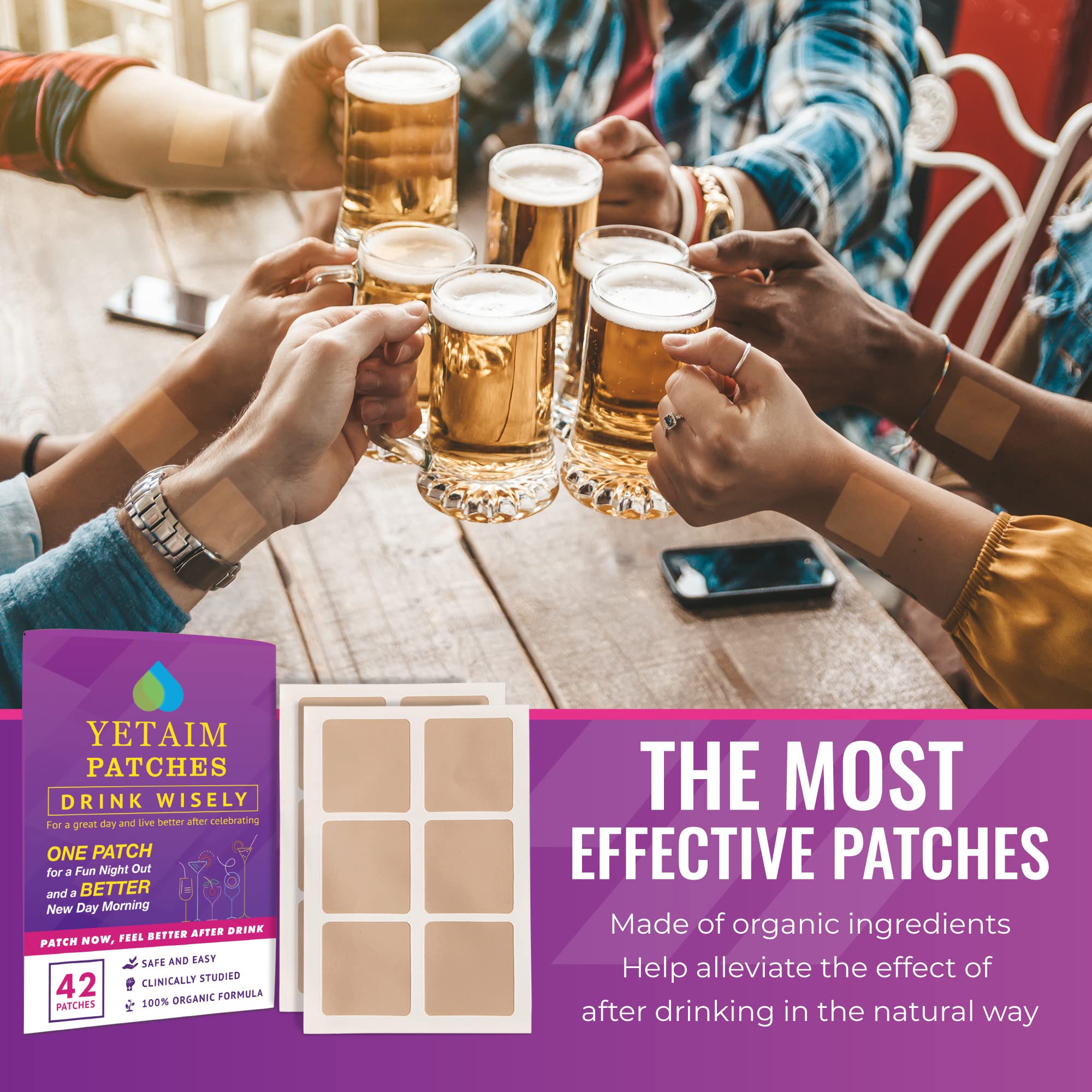 Snapklik.com : YETAIM Party Recovery Patches: 42 Skin-Friendly Pads For ...