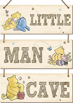 Amazon.com: BirtDerr Winnie the Pooh Wall Plaque, 3pcs Nursery Decor ...
