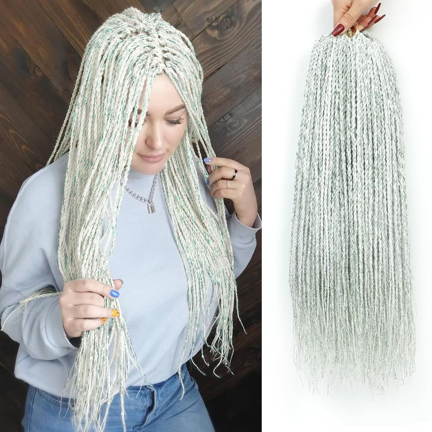 Amazon.com : NAYOO Senegalese Twist Crochet Hair for Black Women, 8 Packs 18 Inch White Crochet ...