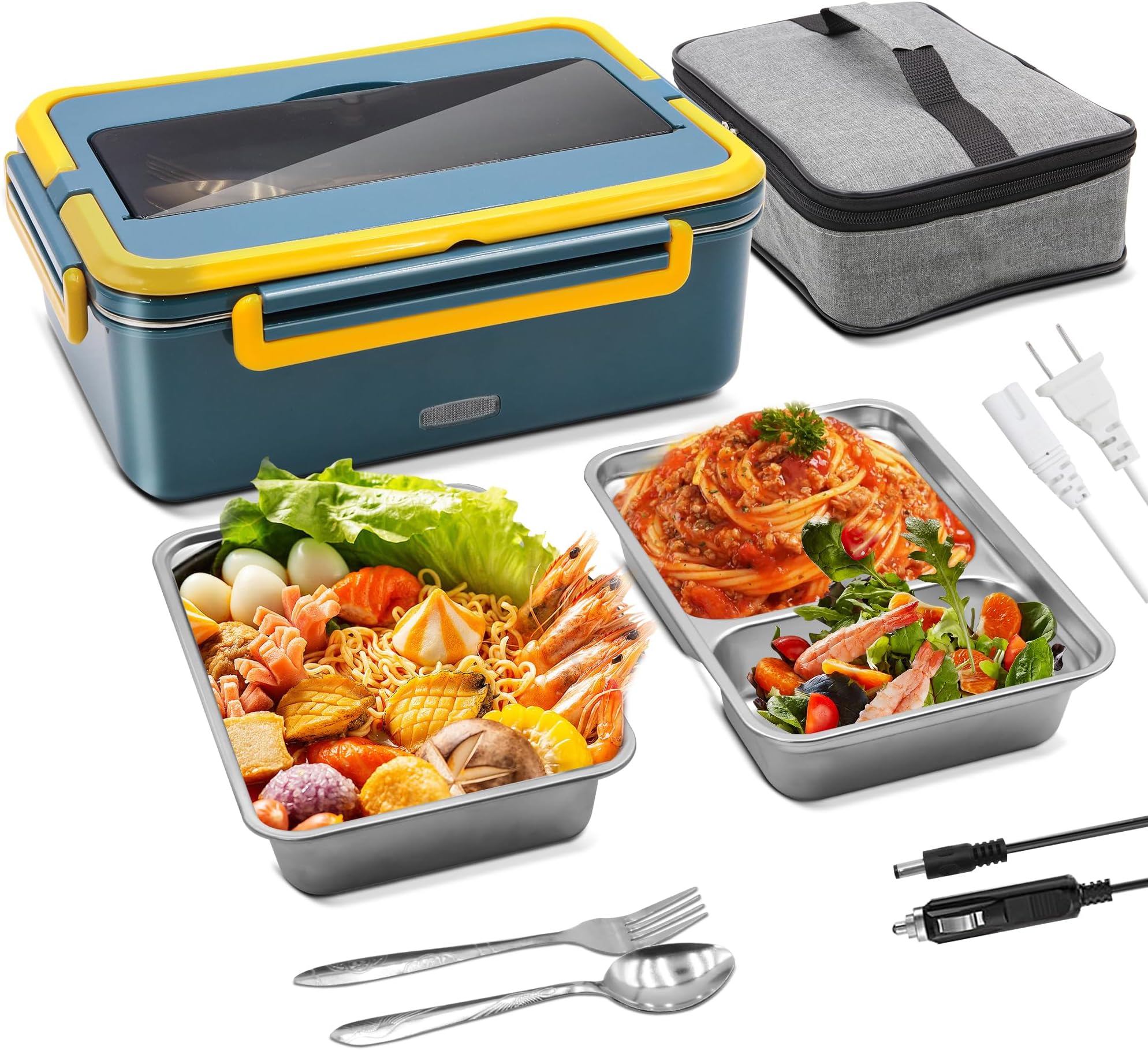 Amazon.com: HeatsBox Electric Lunch Box 100W Portable Food Warmer | App ...