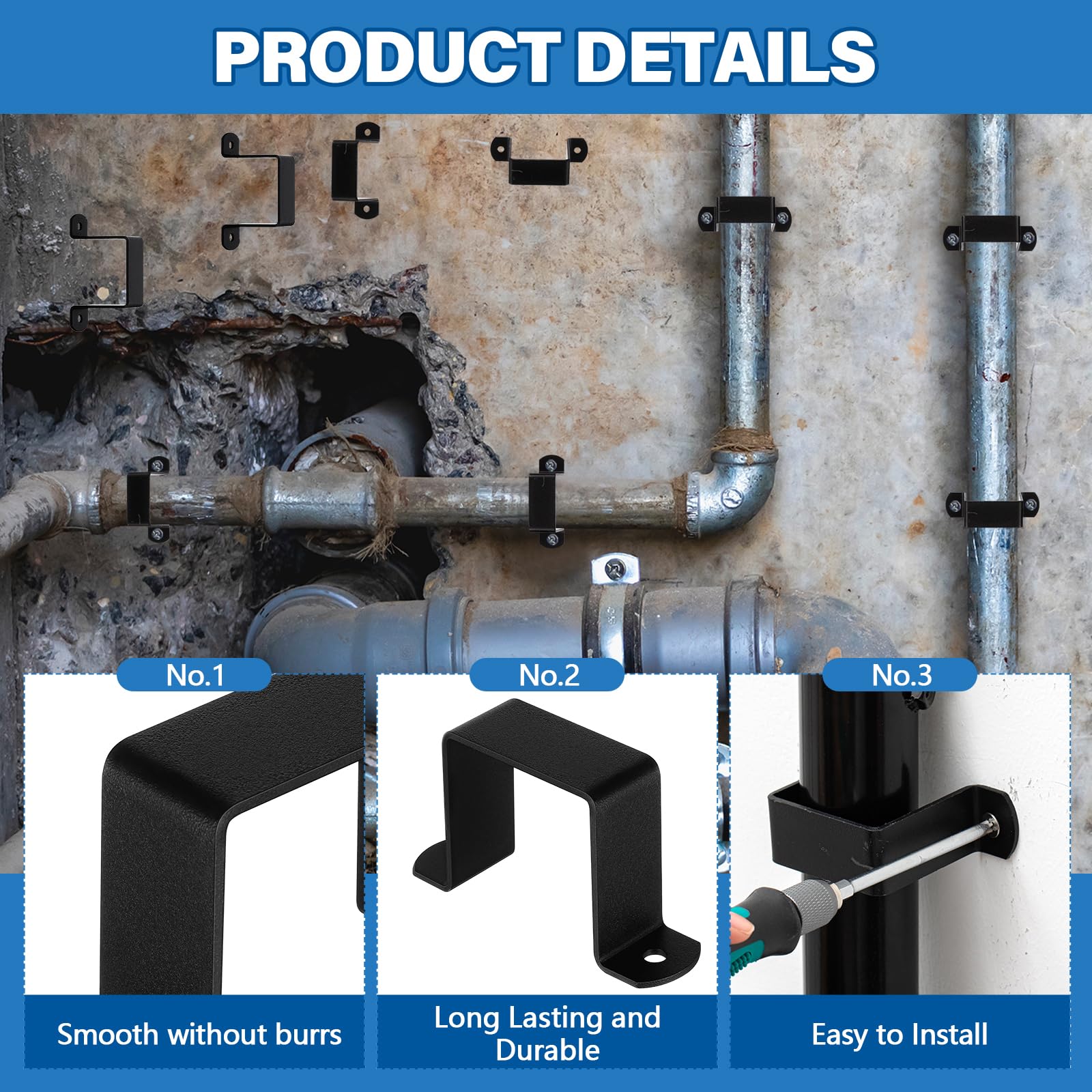 Snapklik.com : MorningRo 20 Pcs 2 X 2"" Square Tube Clamp Powder Coated ...