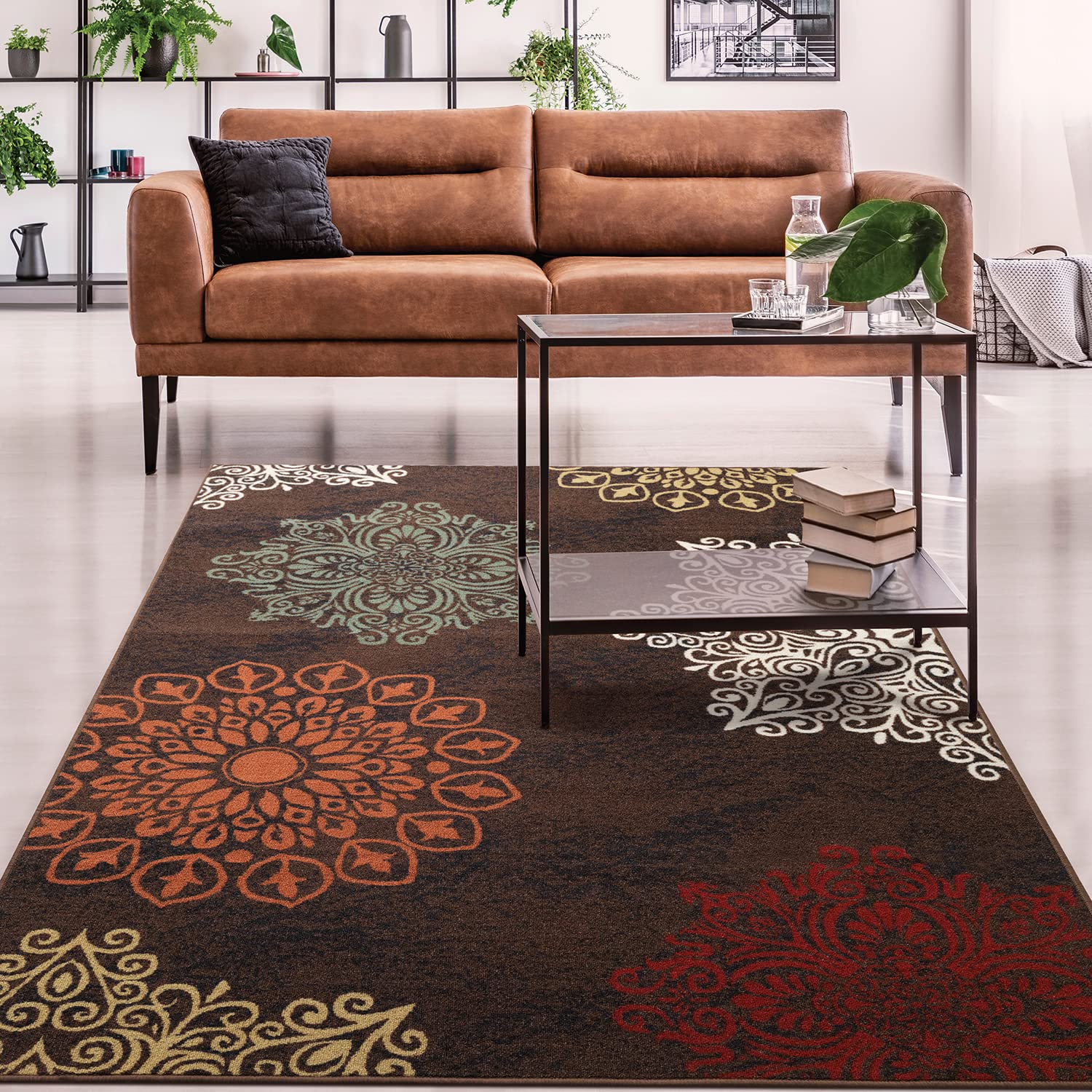 Antep Rugs Alfombras Modern Floral 5x7 Non-Skid (Non-Slip) Area Rugs ...