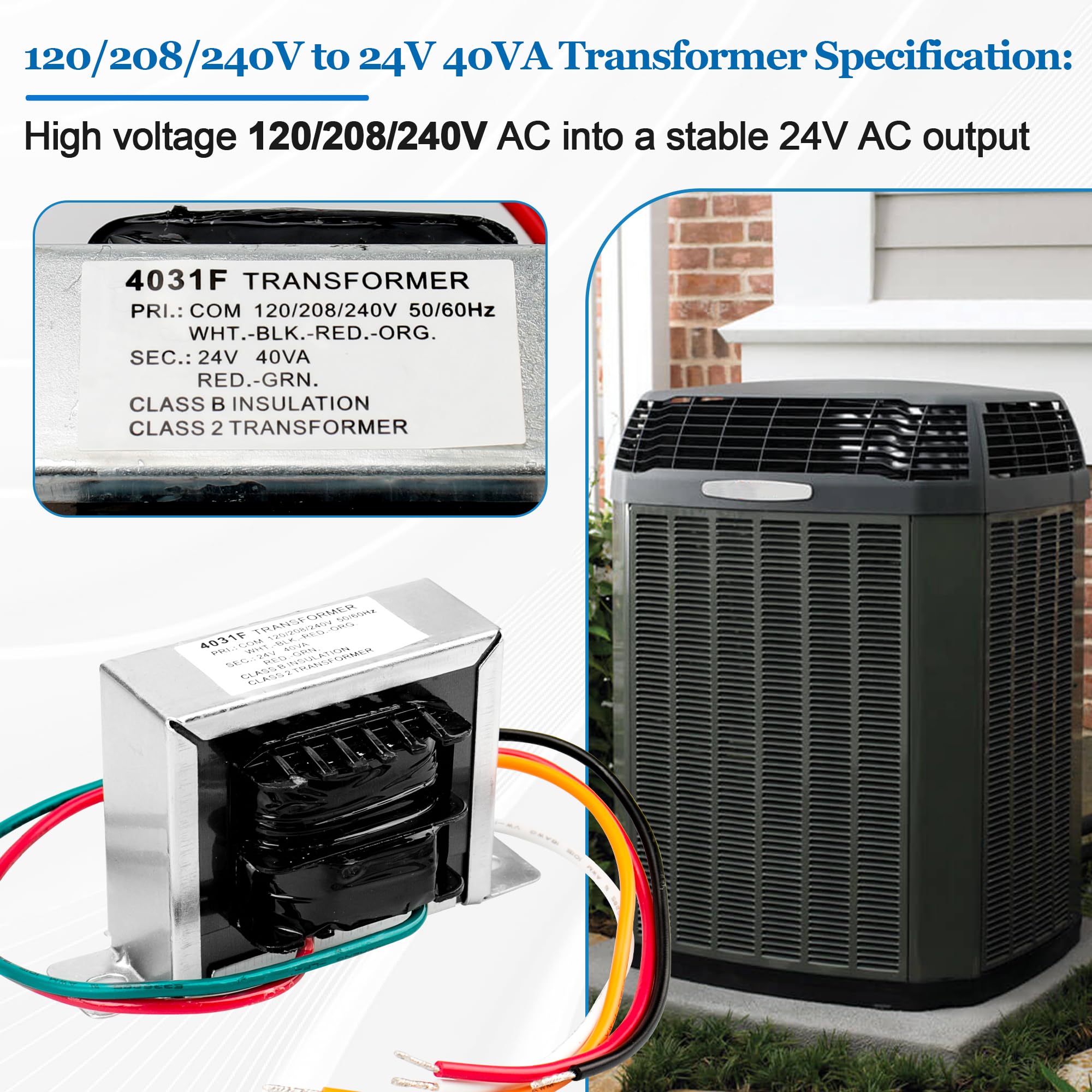 Snapklik.com : 24V 40VA Furnace Transformer For Furnaces & HVAC ...