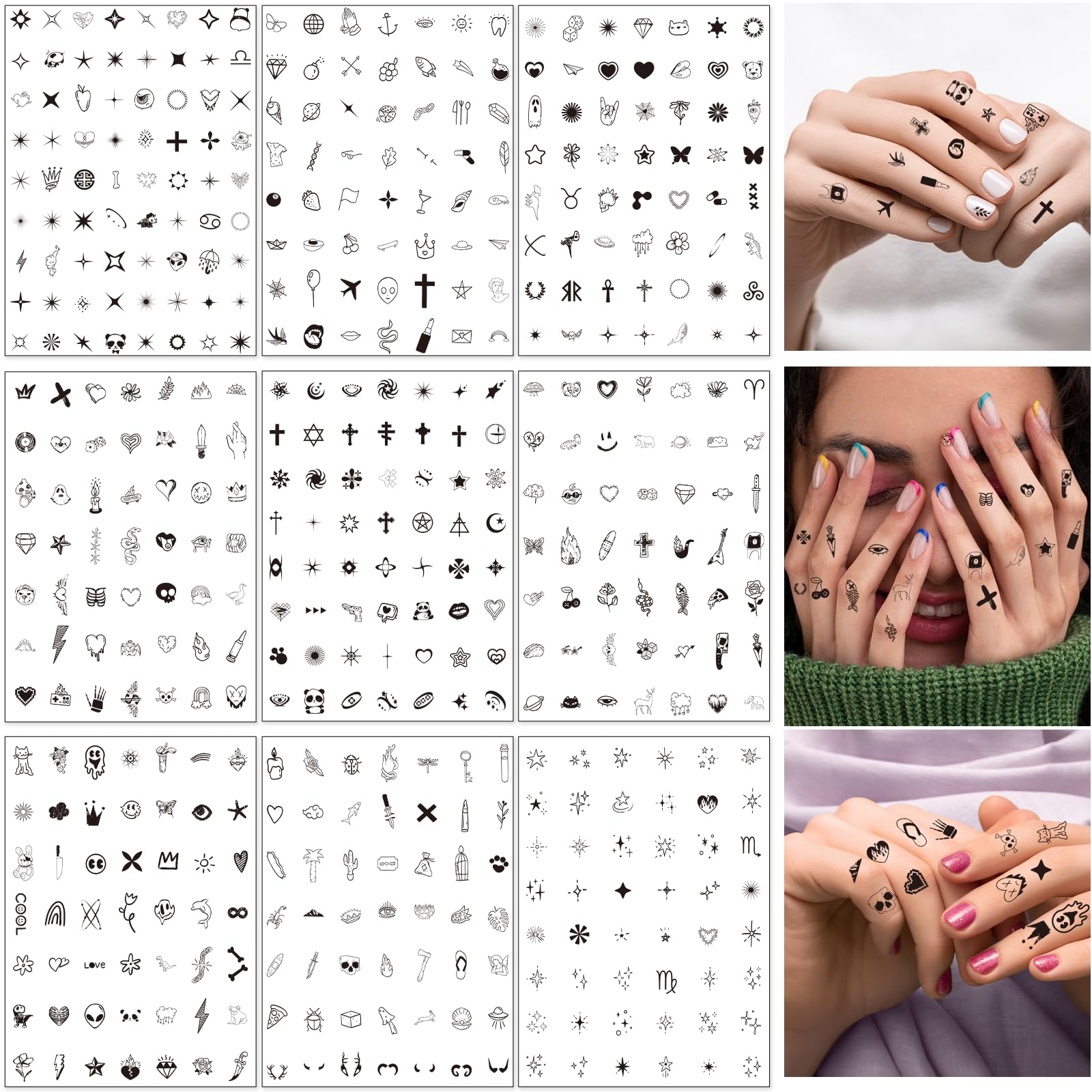 Amazon.com : Gameza Tiny Small Temporary Tattoos - 491PCS Small Finger ...